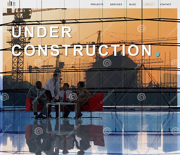 Under Construction Building Architecture Concept Stock Image - Image of ...