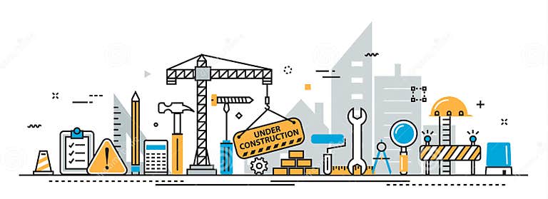 Under Construction Building Process Header Banner for Landing Page ...