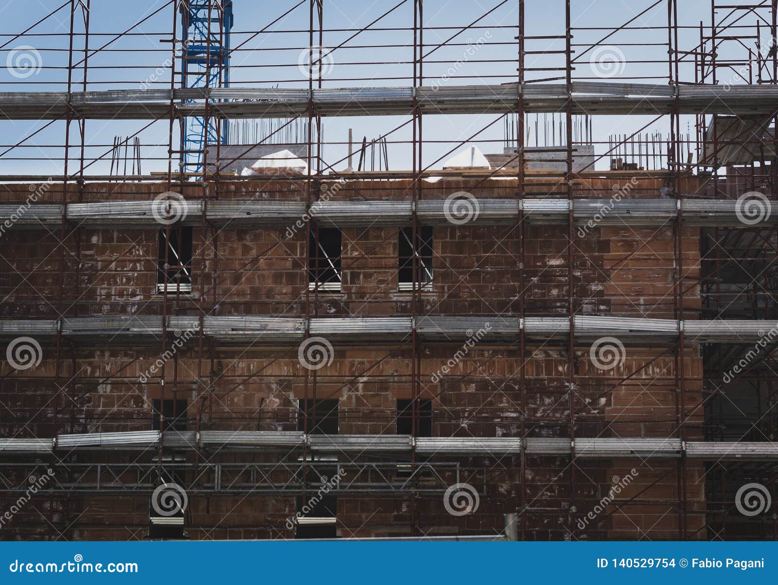 Under Construction Building Site Facade Stock Photo - Image of ...