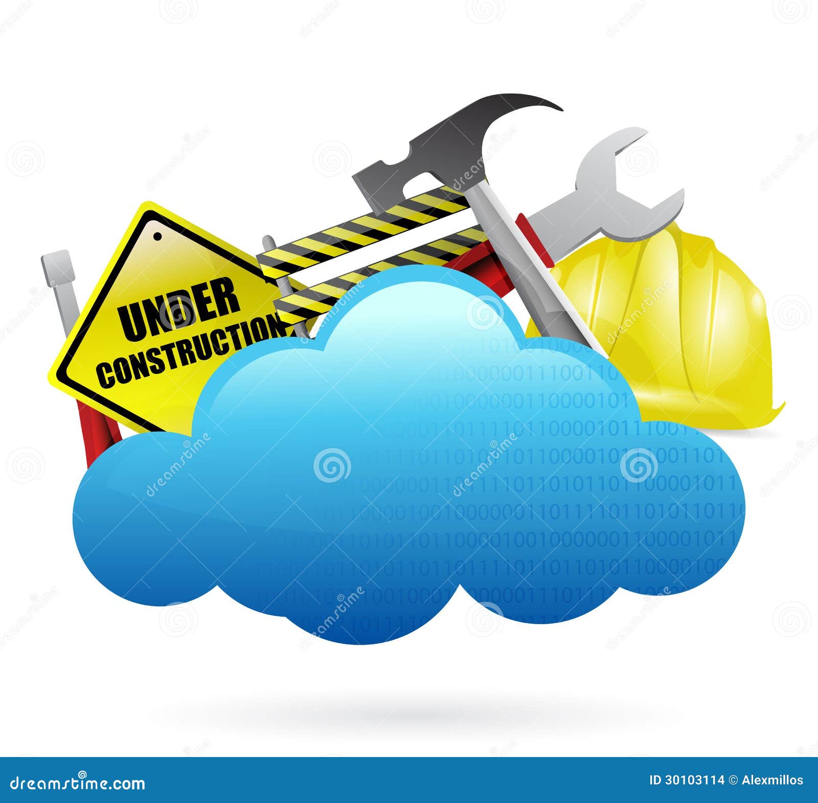 Under Construction Cloud Computing Concept Stock Illustration ...
