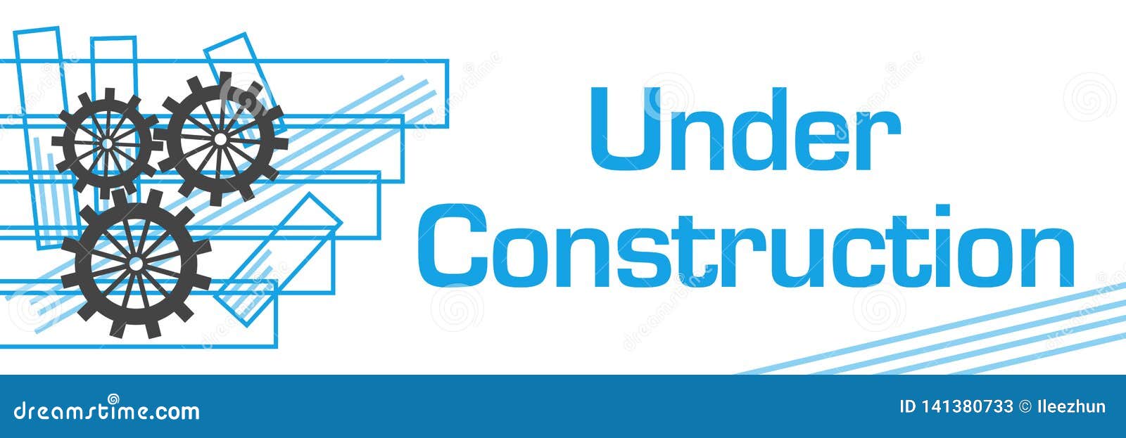 Under Construction Blue Strokes Symbol Horizontal Stock Illustration ...