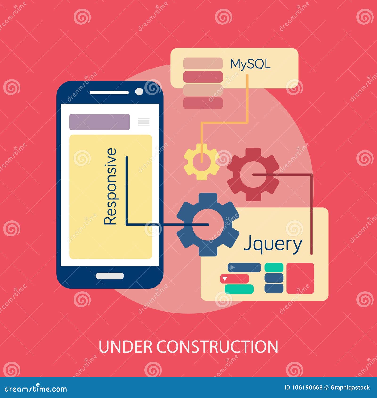 Under Construction Conceptual Design Stock Vector - Illustration of ...