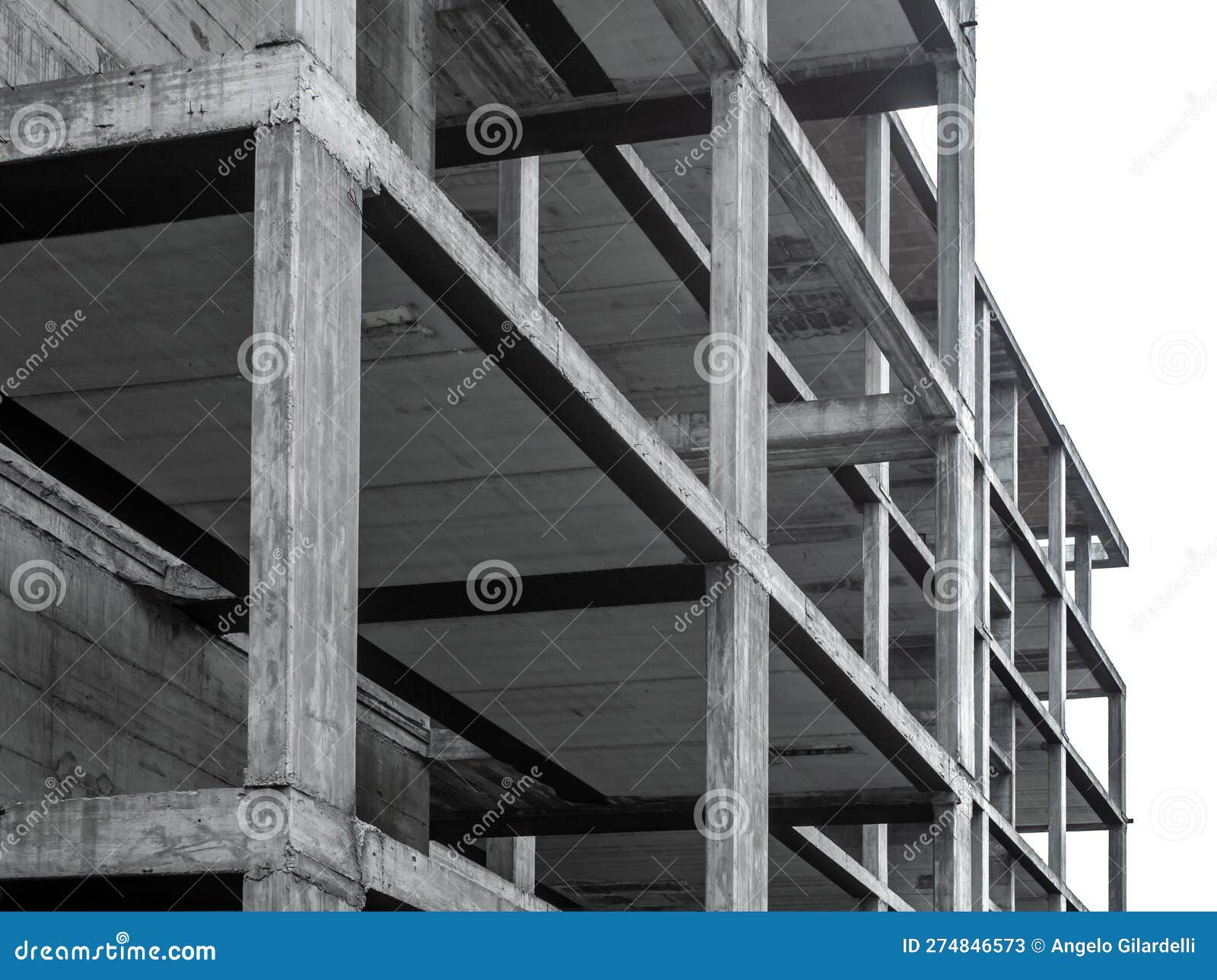 Construction Of Concrete Structure Of Industrial Hall Of Warehouse. The ...