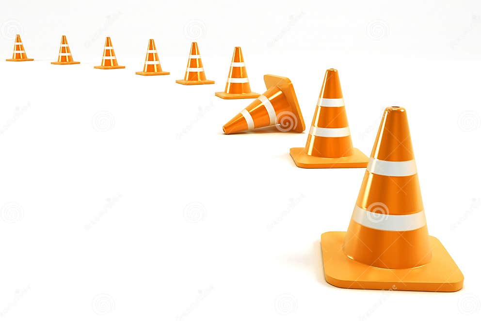 Under Construction Cone stock illustration. Illustration of roadsign ...