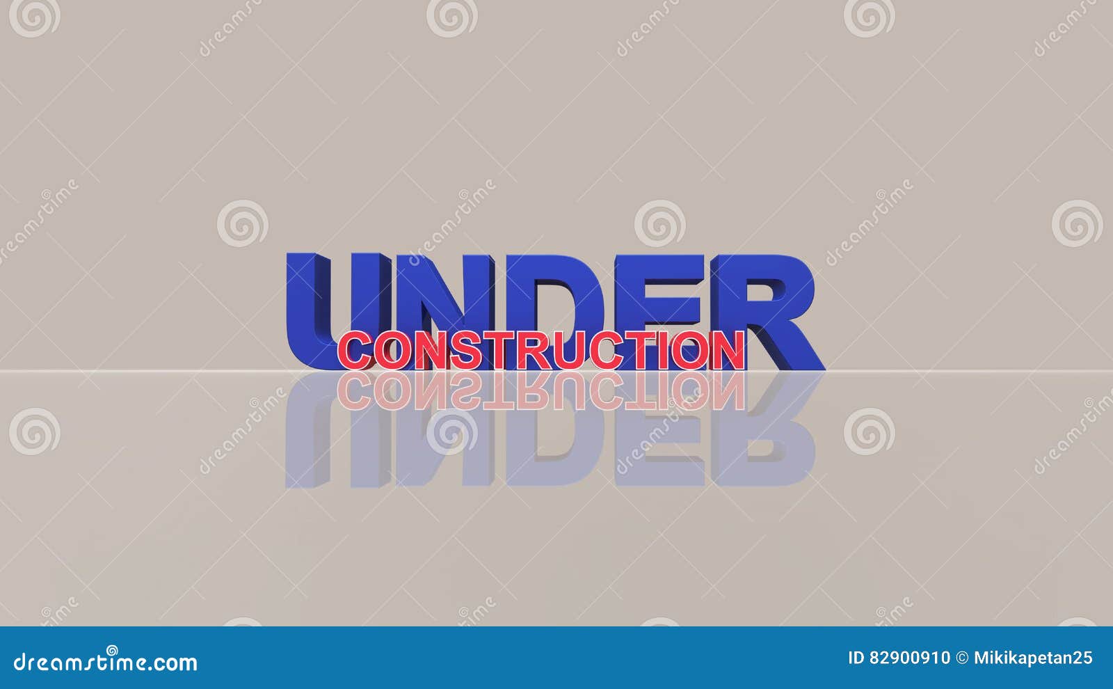 Under Construction 3d Render Stock Illustration - Illustration of site ...
