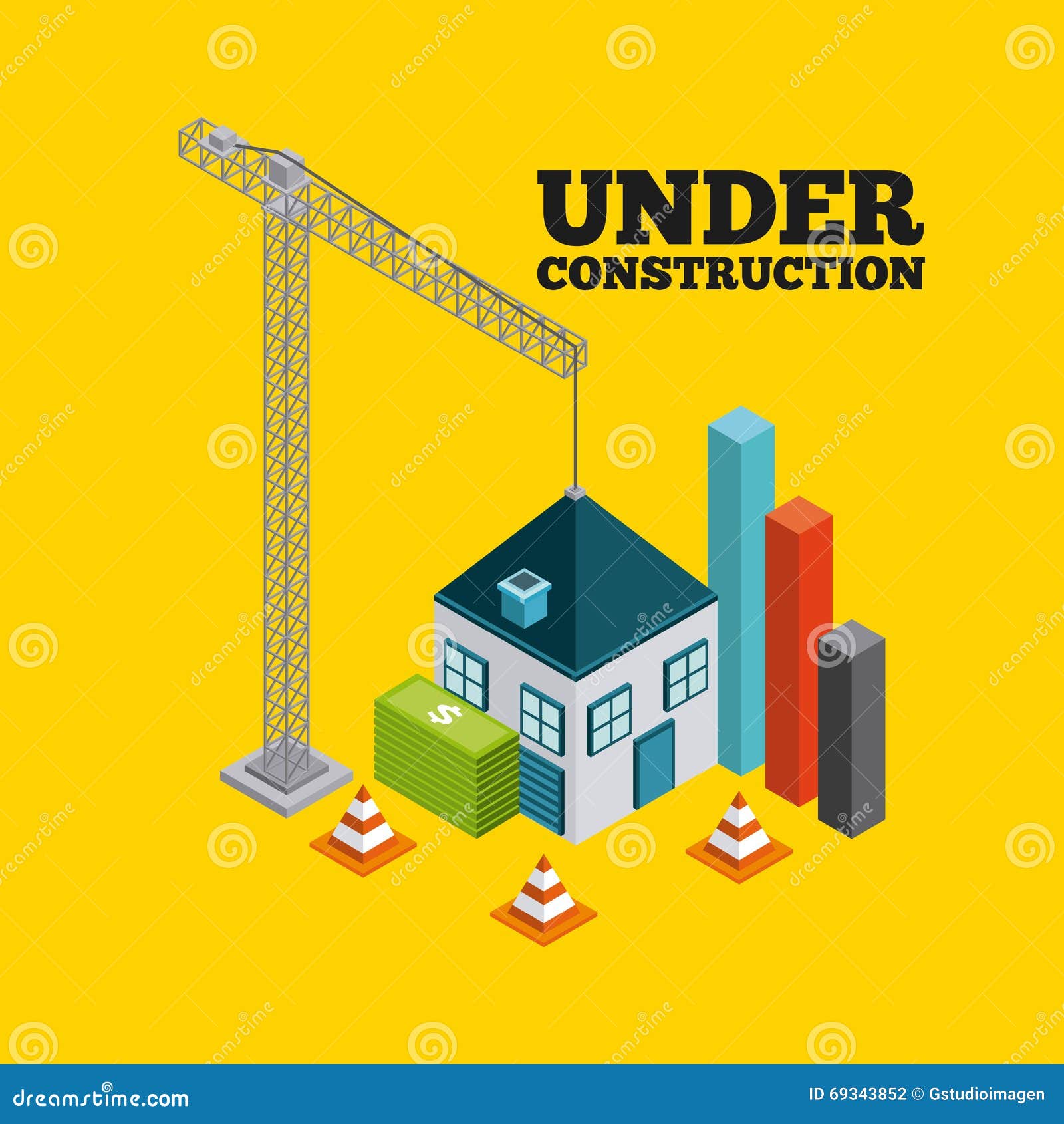 Under construction design stock illustration. Illustration of building ...