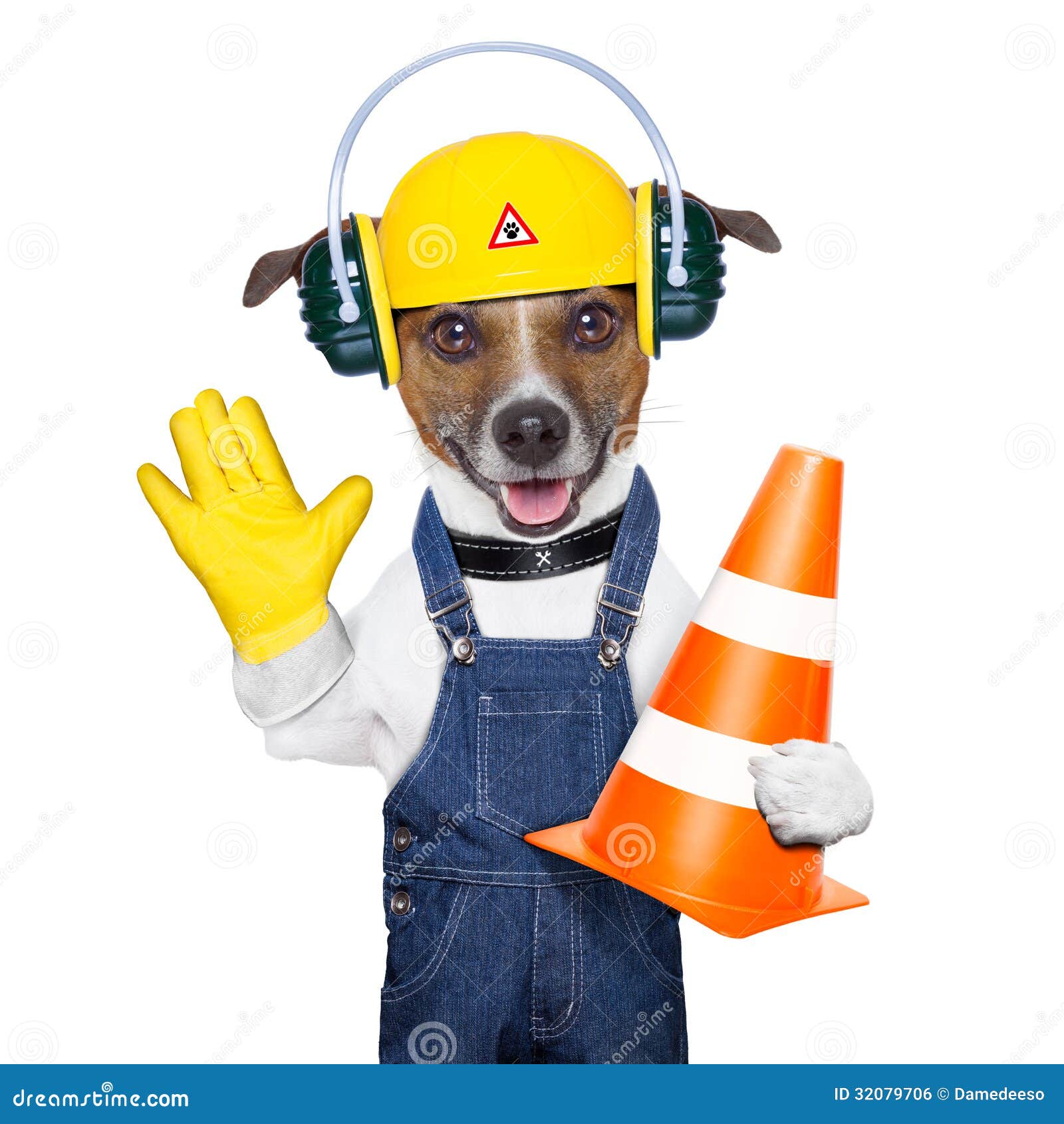 Under construction dog stock photo. Image of caution - 32079706