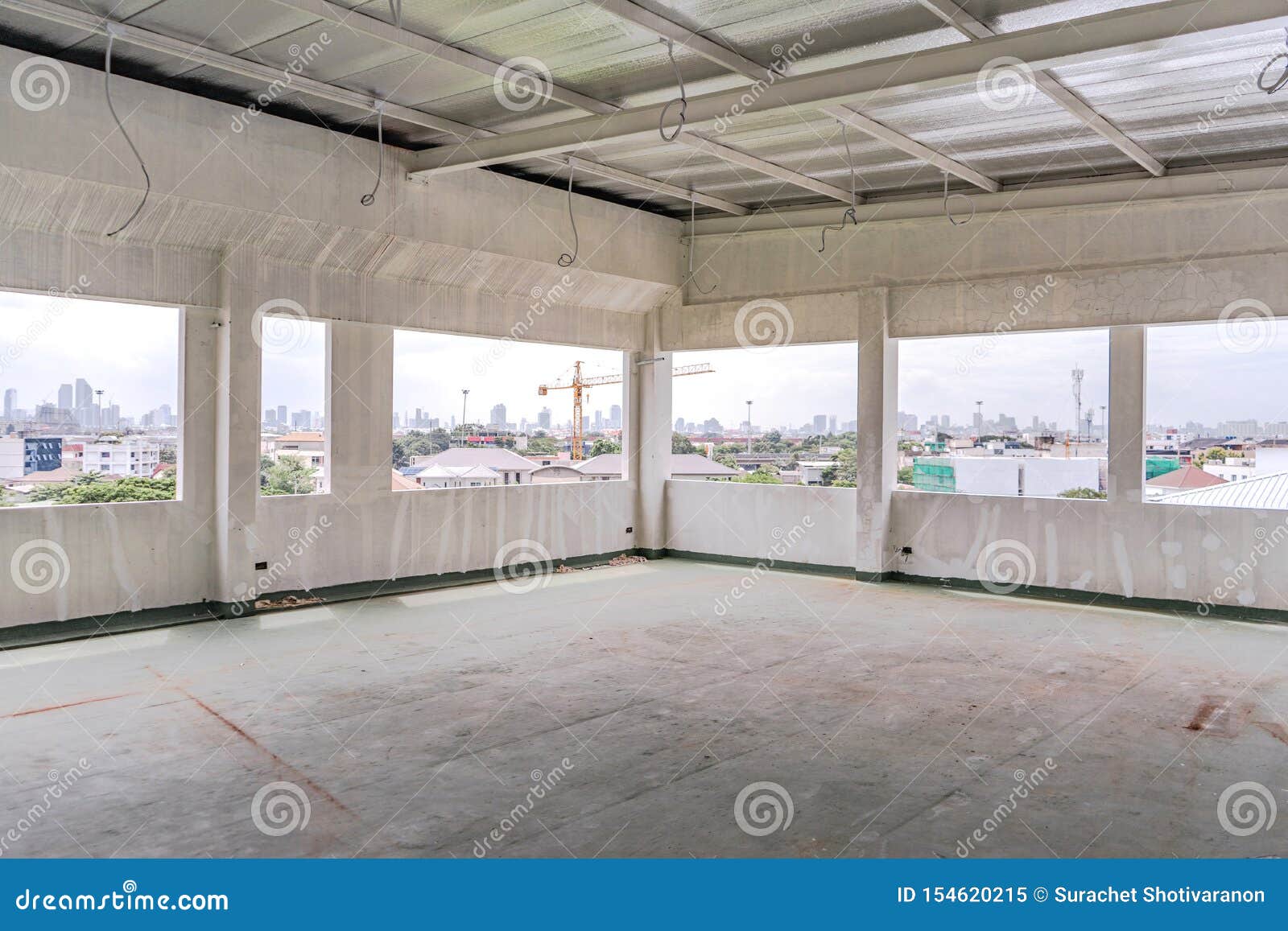 Under Construction Empty Room in Construction Process Stock Image ...