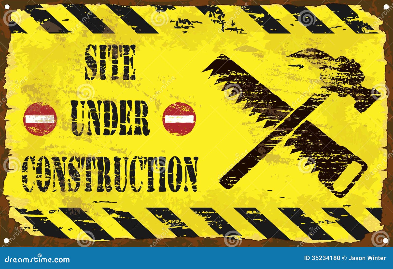 Under Construction Enamel Sign Stock Illustration - Illustration of ...
