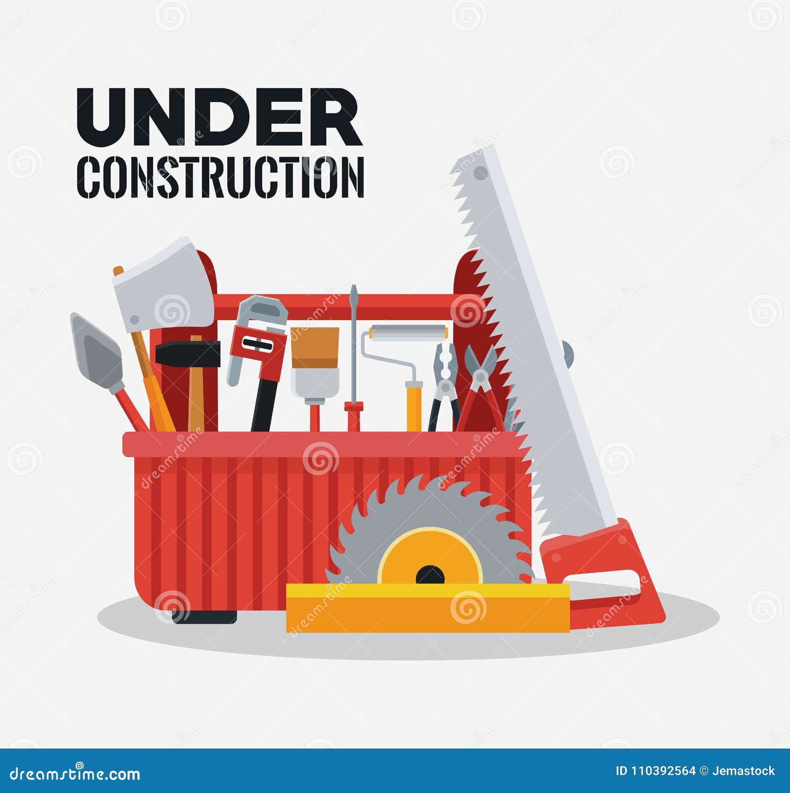 Under Construction Equipment Tools Stock Vector - Illustration of sign ...