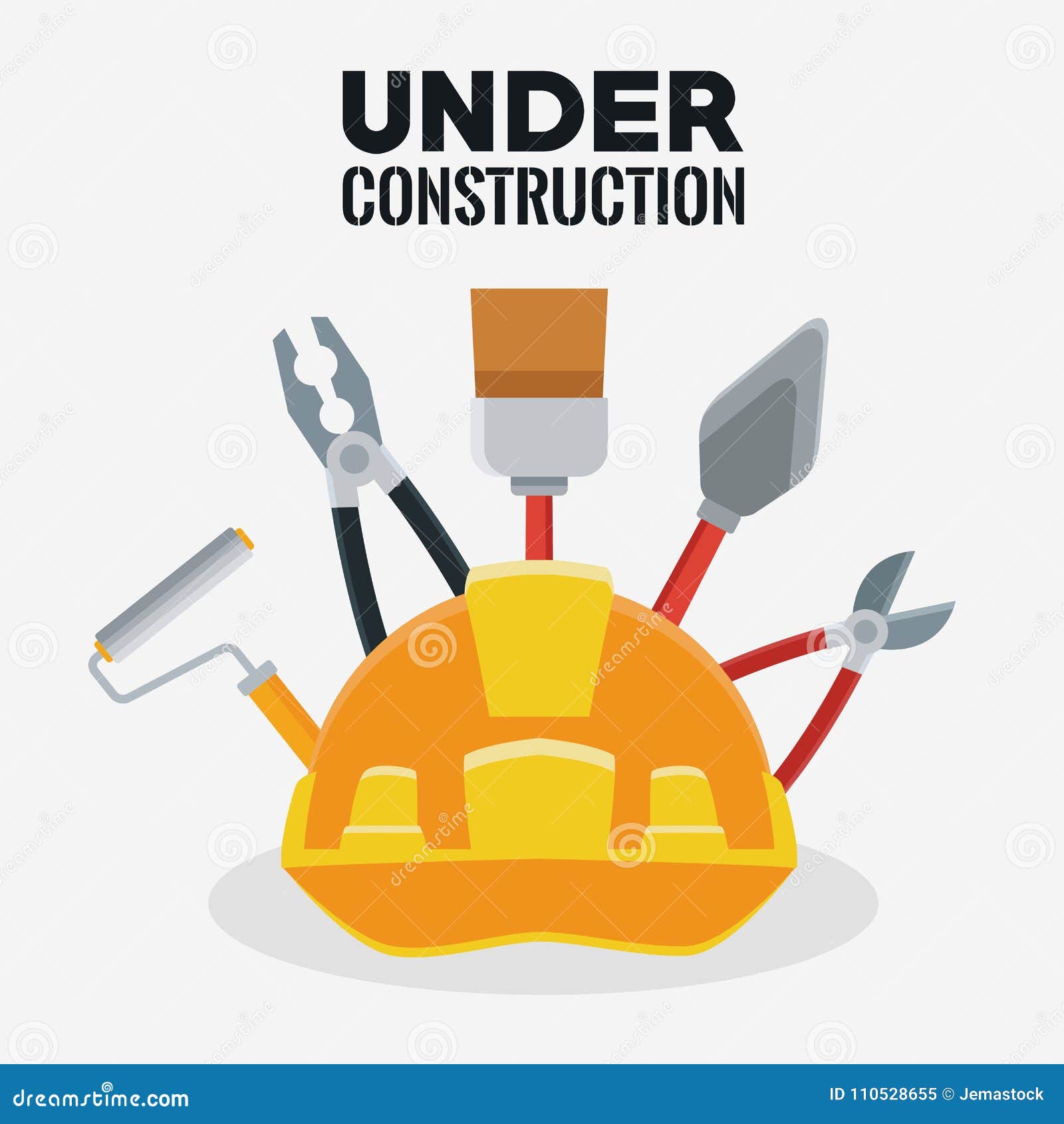 Under Construction Equipment Tools Stock Vector - Illustration of ...