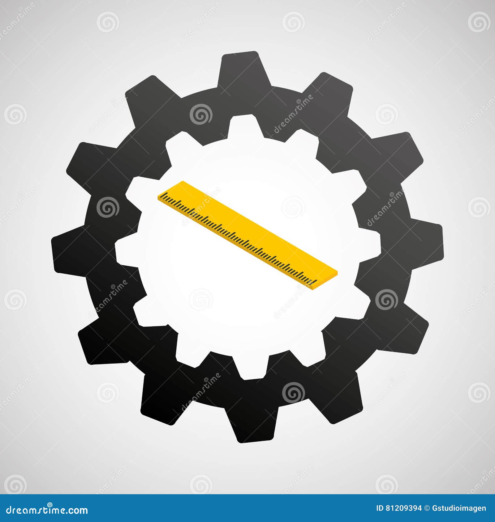 Under Construction Gear Ruler Icon Stock Vector - Illustration of ...