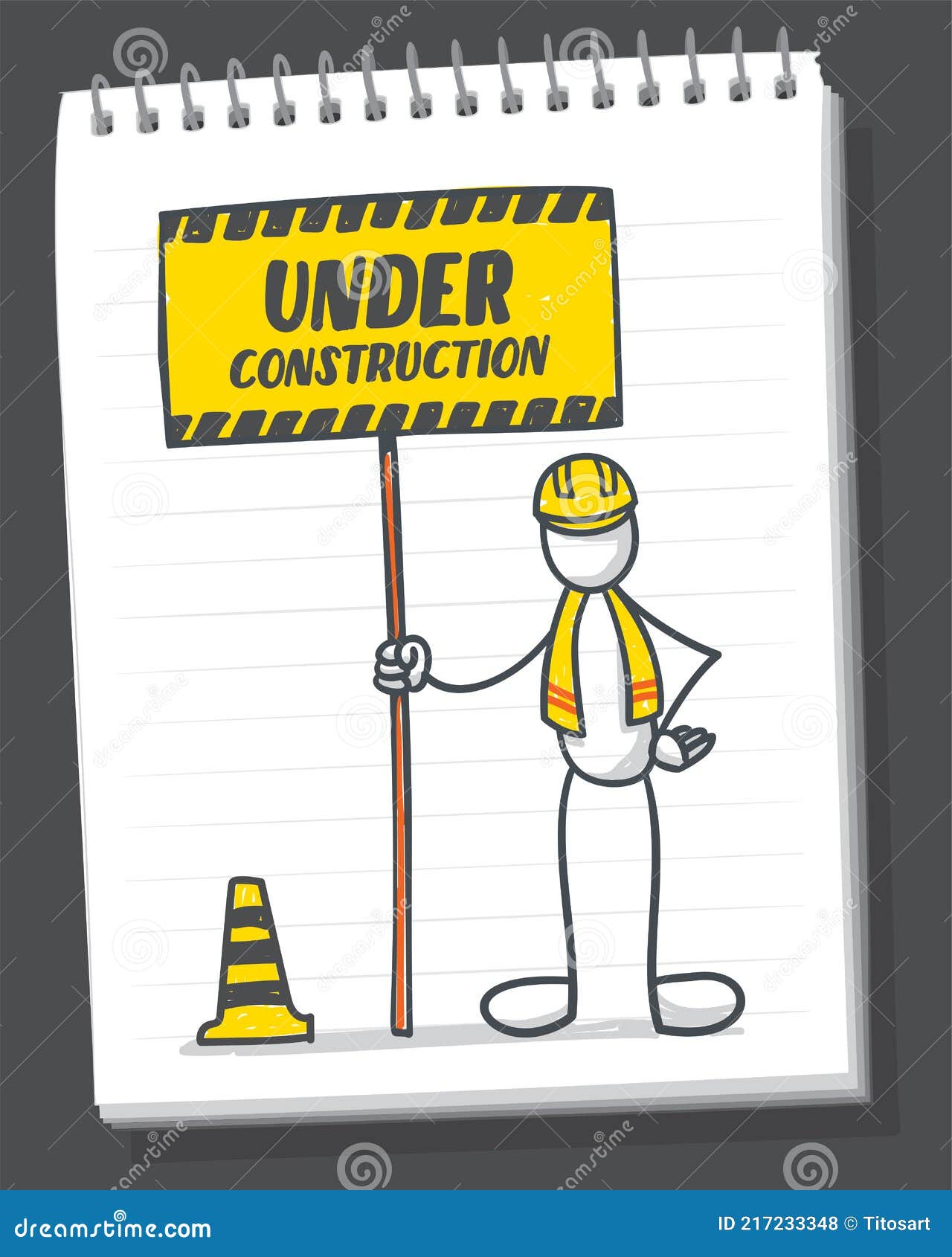 Under Construction Hand Lettering on White Background. Vector Print ...