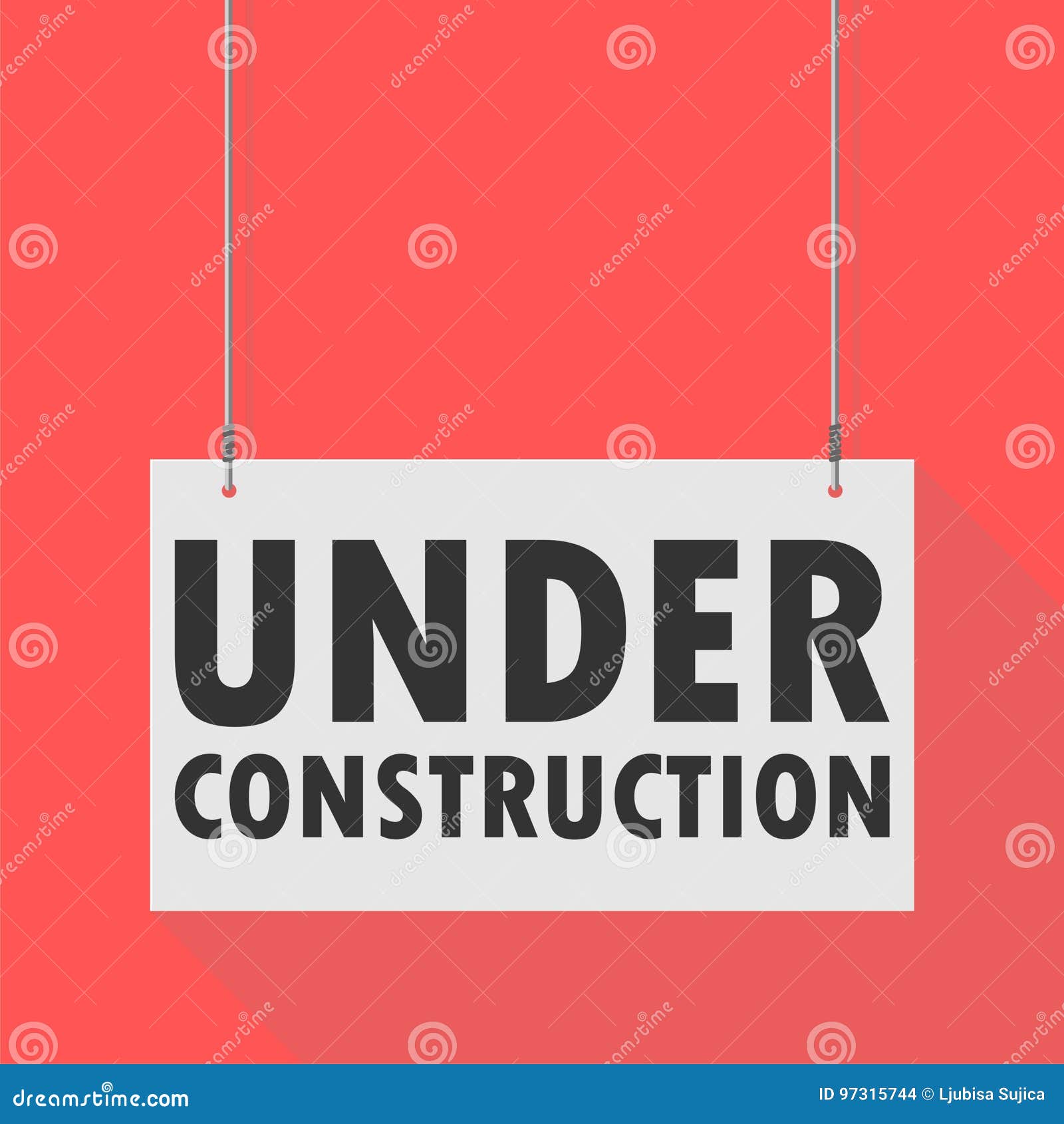 Under Construction Hanging Sign Stock Vector - Illustration of rough ...