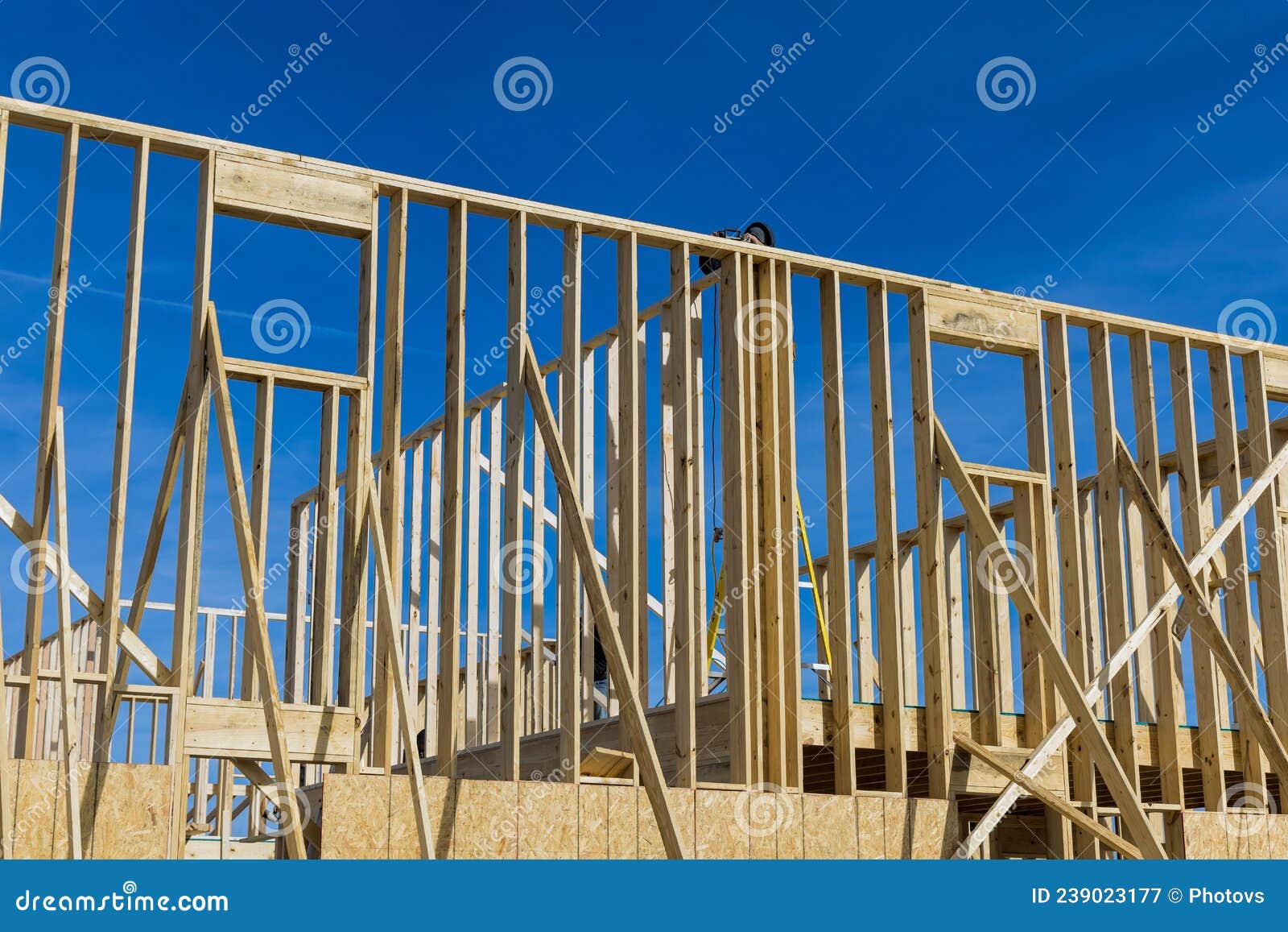 Under Construction Home Framing Exterior View of House Stock Image ...
