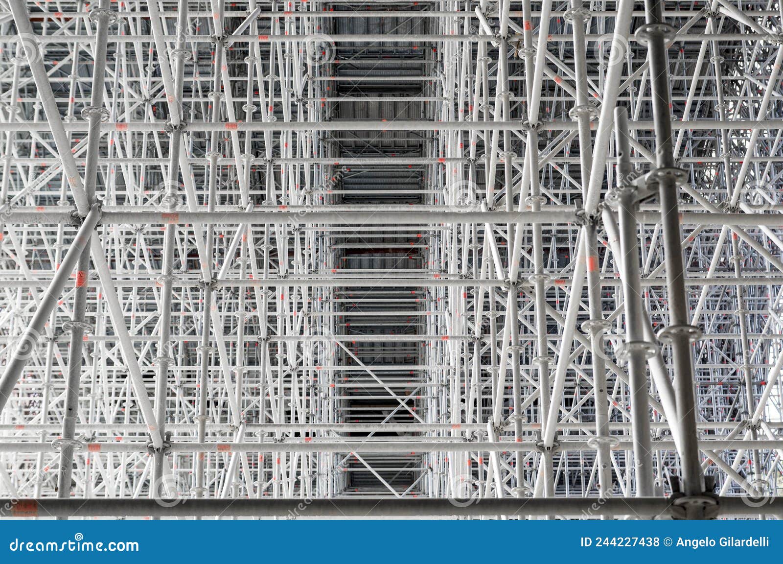 Under Construction - Huge Scaffolding Forming a Industrial Metal ...