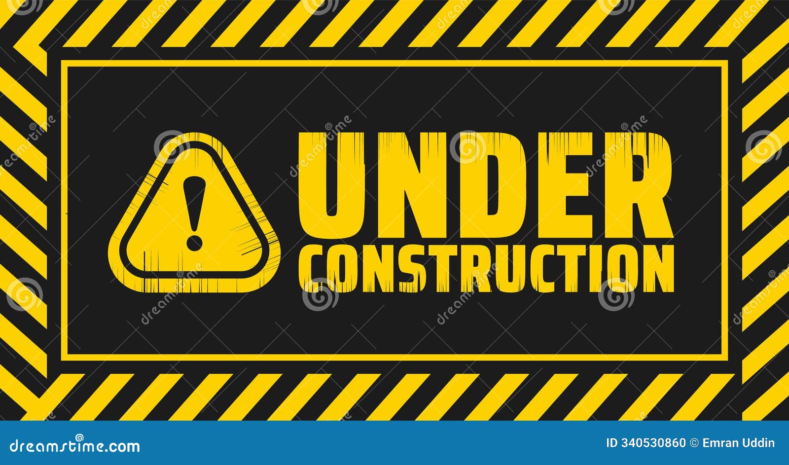 Under Construction Industrial Caution Warning Sign Background or Banner ...