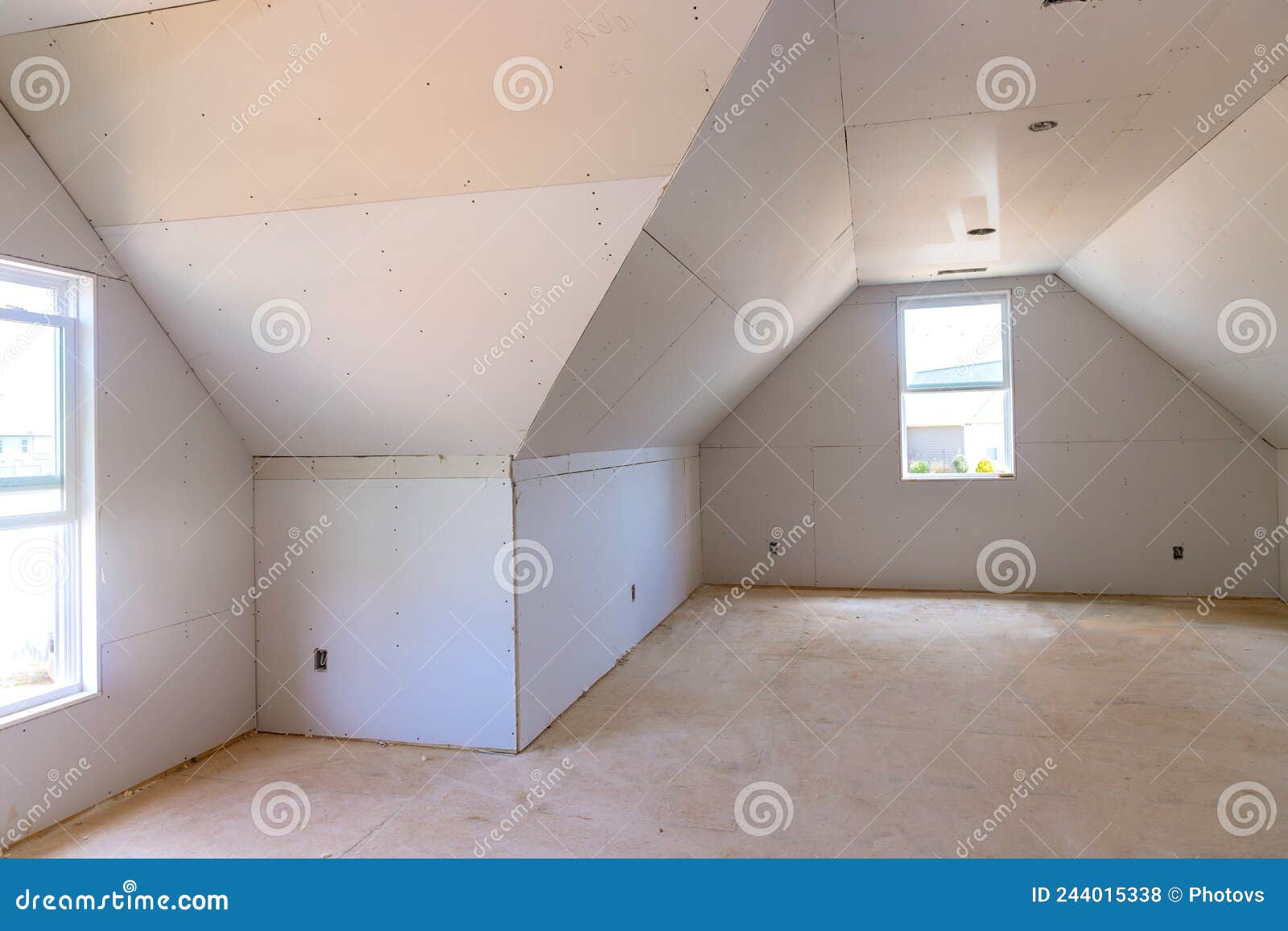 Under Construction Interior is Installing Drywall the Room in New Home ...