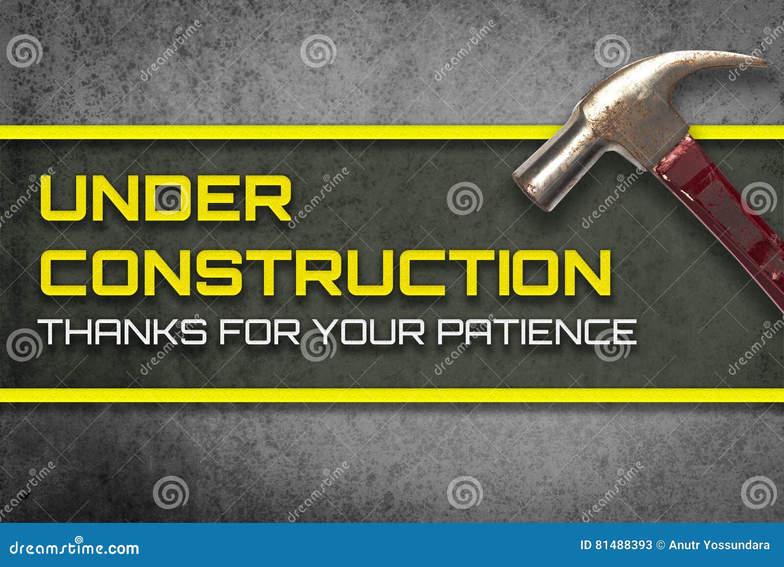 Under Construction Internet Website Poster. Stock Image - Image of ...
