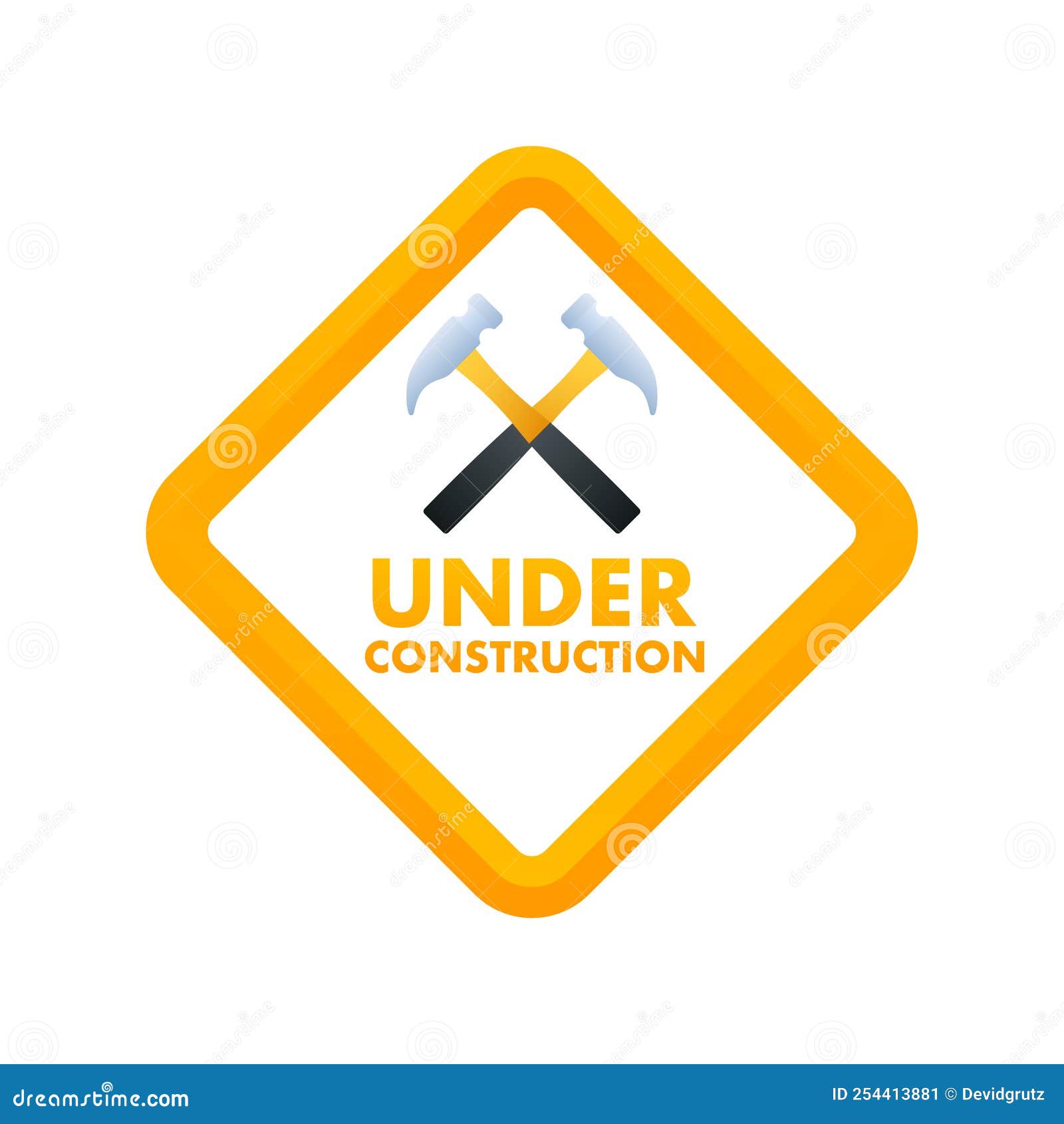 Under Construction Label. Border Stripe Web. Vector Illustration. Stock ...