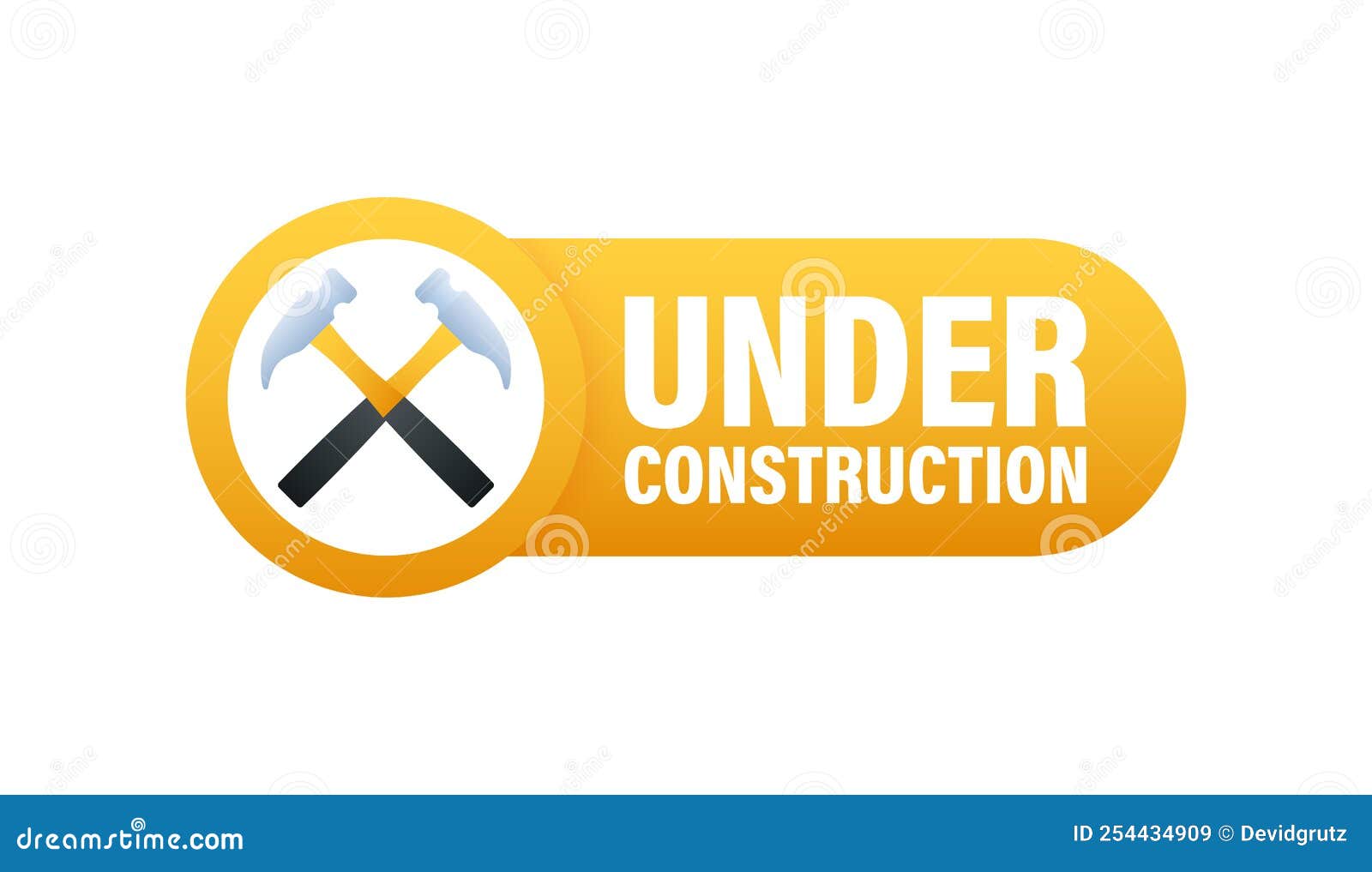Under Construction Label. Border Stripe Web. Vector Illustration. Stock ...
