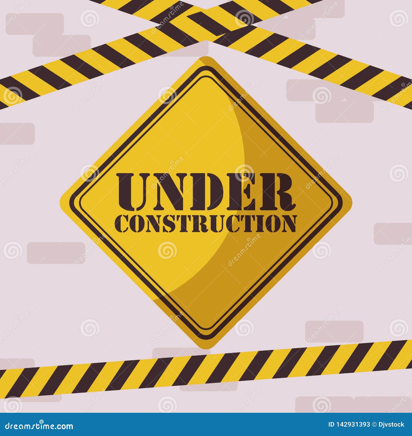 Under Construction Label with Caution Tape Stock Illustration ...