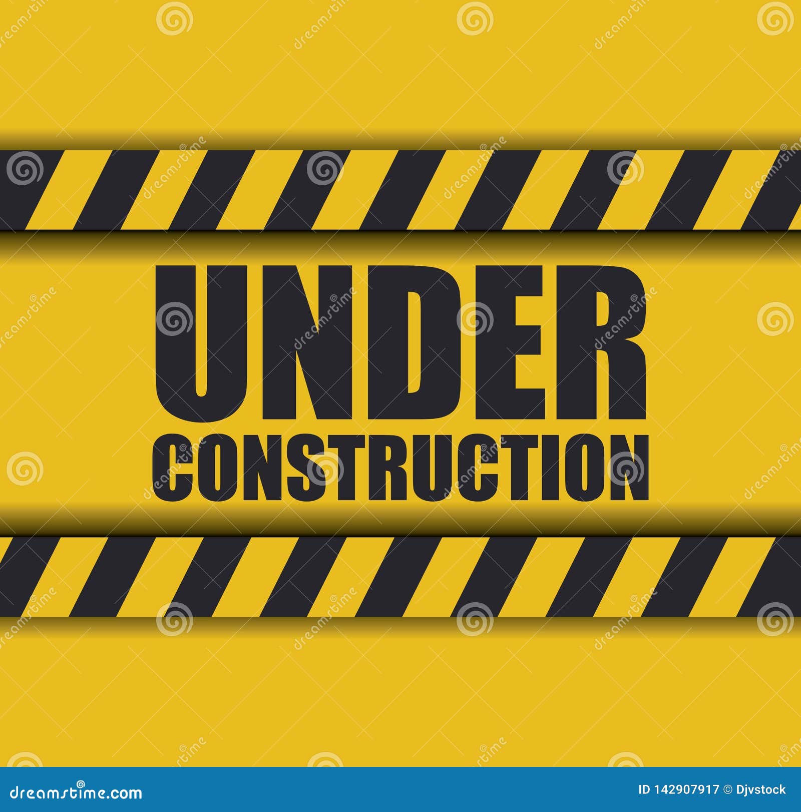 Under Construction Label with Caution Tape Stock Illustration ...