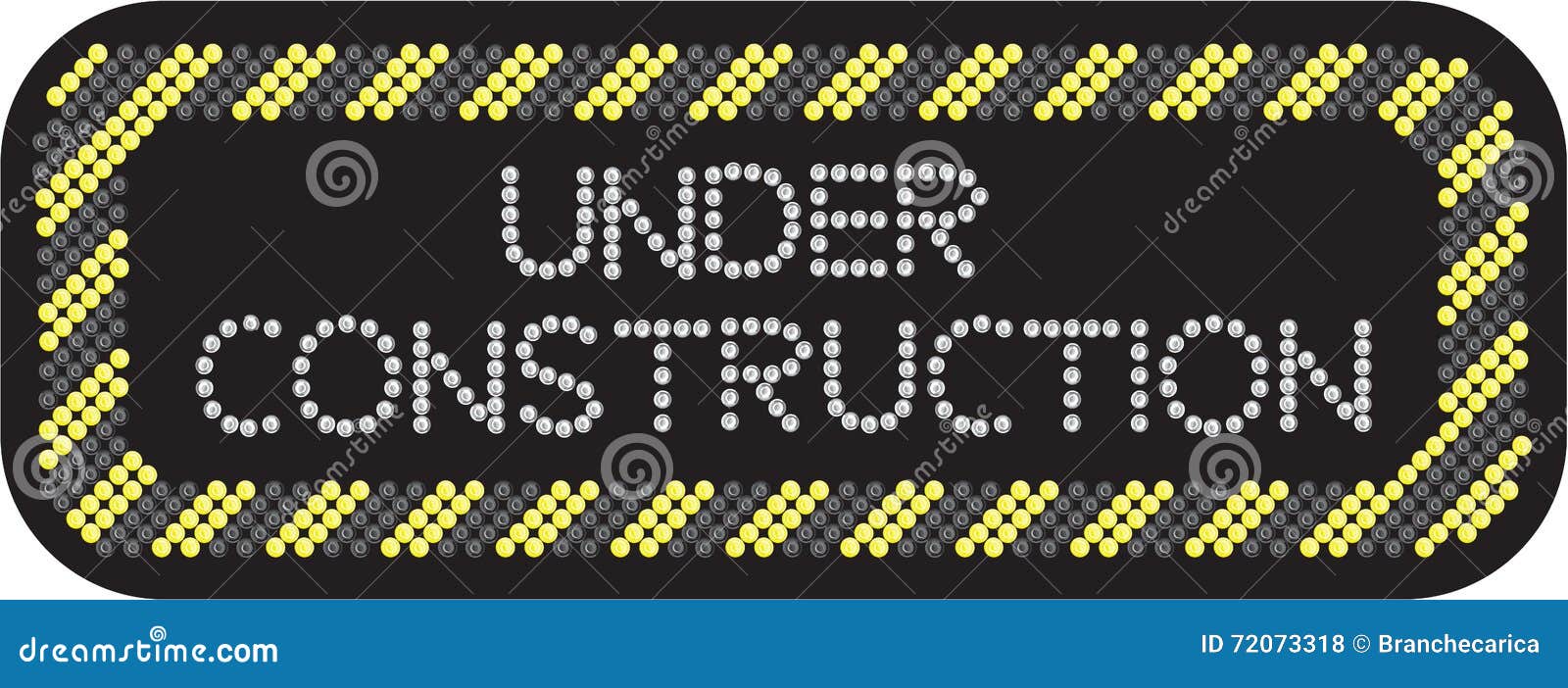Under Construction LED Sign Stock Illustration - Illustration of cutout ...