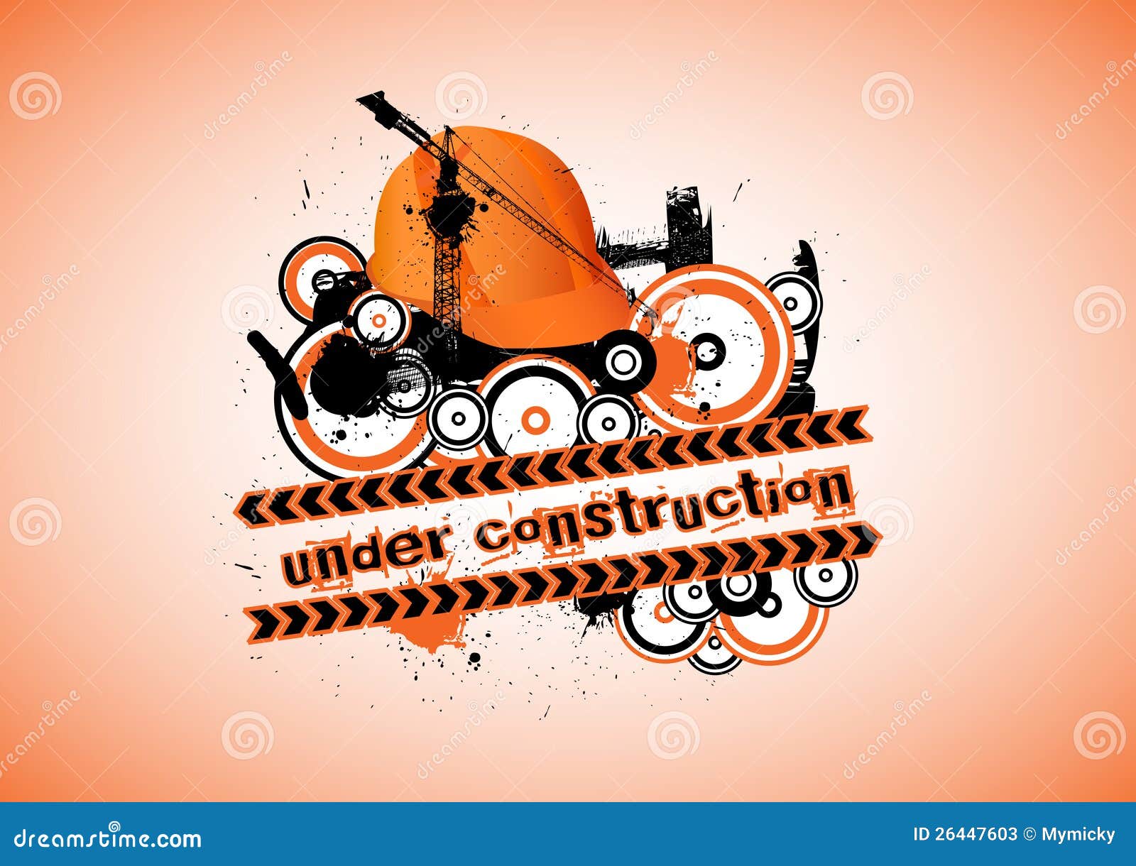 Under construction logo stock illustration. Illustration of dirty ...