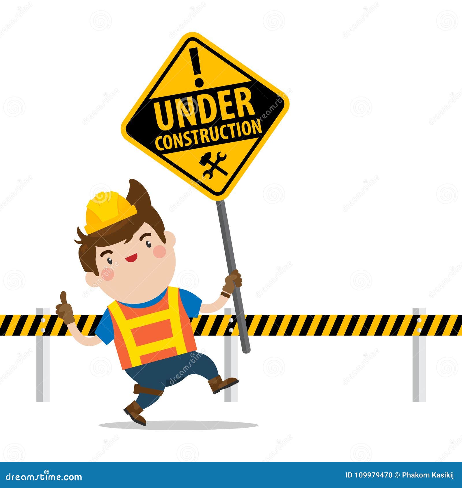 Under Construction Mascot. stock illustration. Illustration of road ...