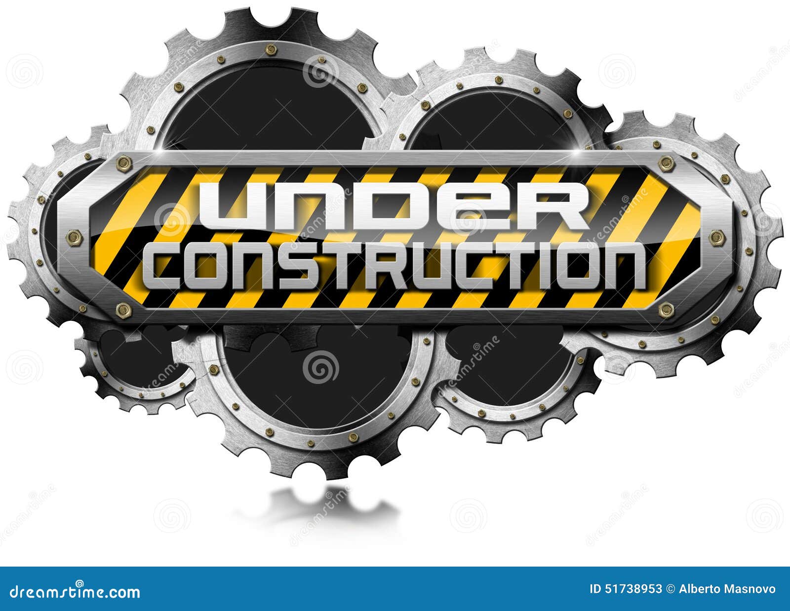 Under Construction - Metal Icon with Gears Stock Illustration ...