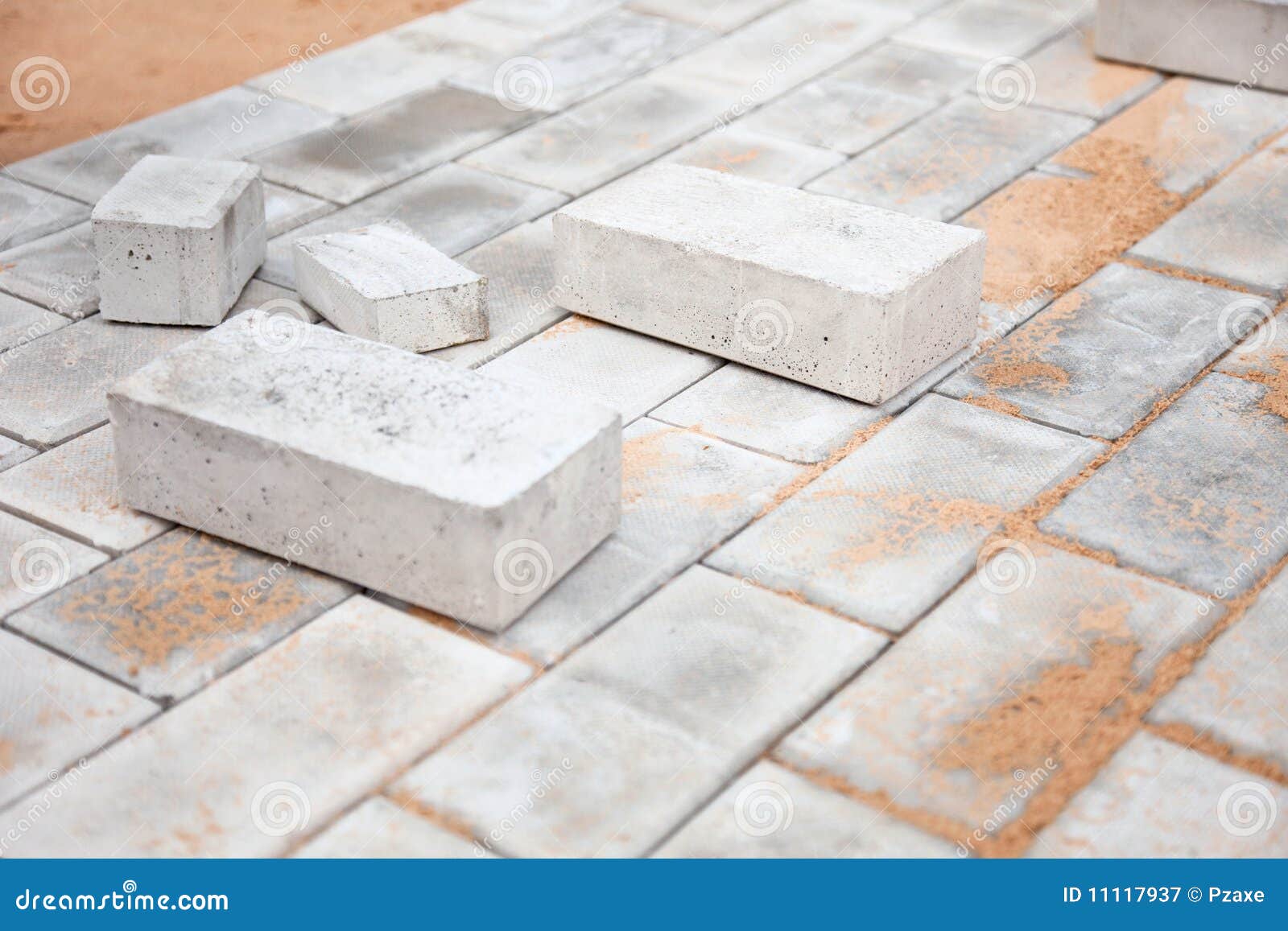 Under Construction Platform from Bricks Stock Image - Image of ...