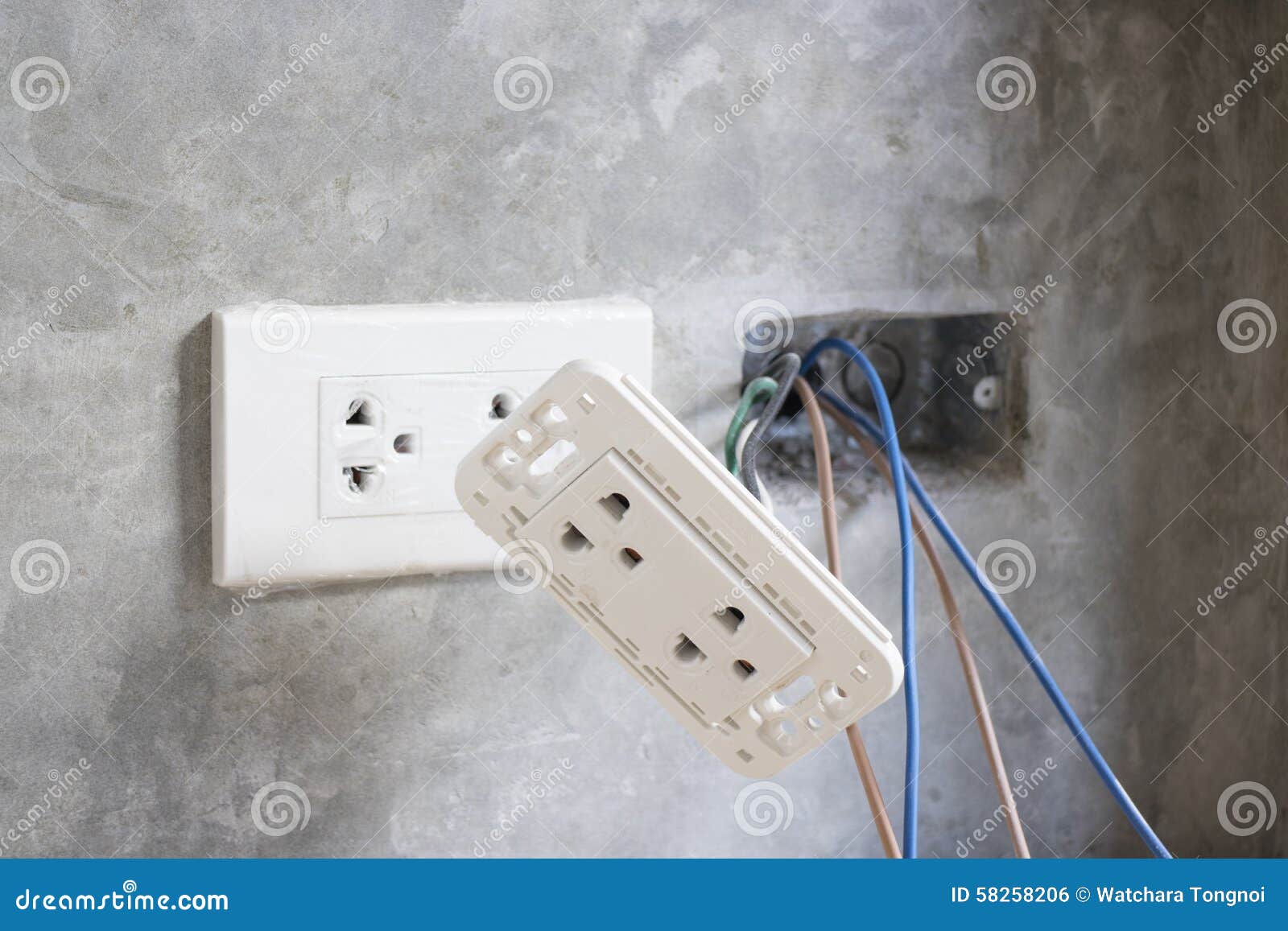 Under Construction Plug Socket Stock Photo - Image of plugged ...