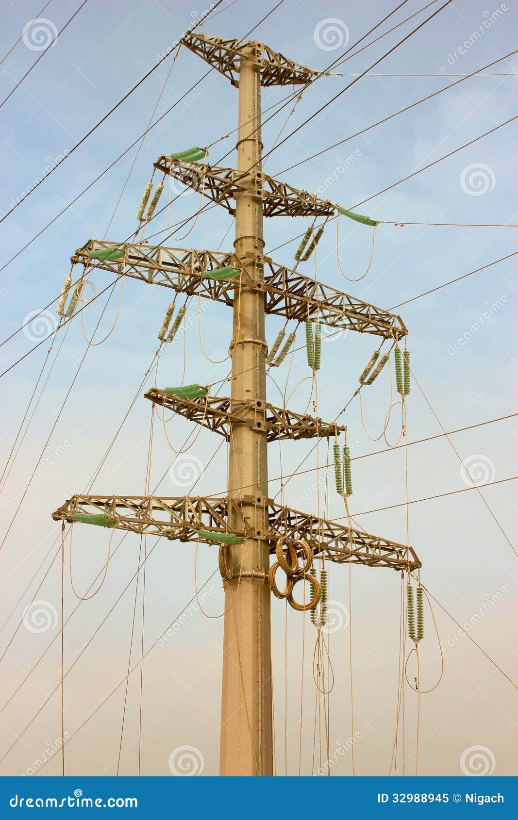 Under Construction of Power Transmission Lines Stock Image - Image of ...