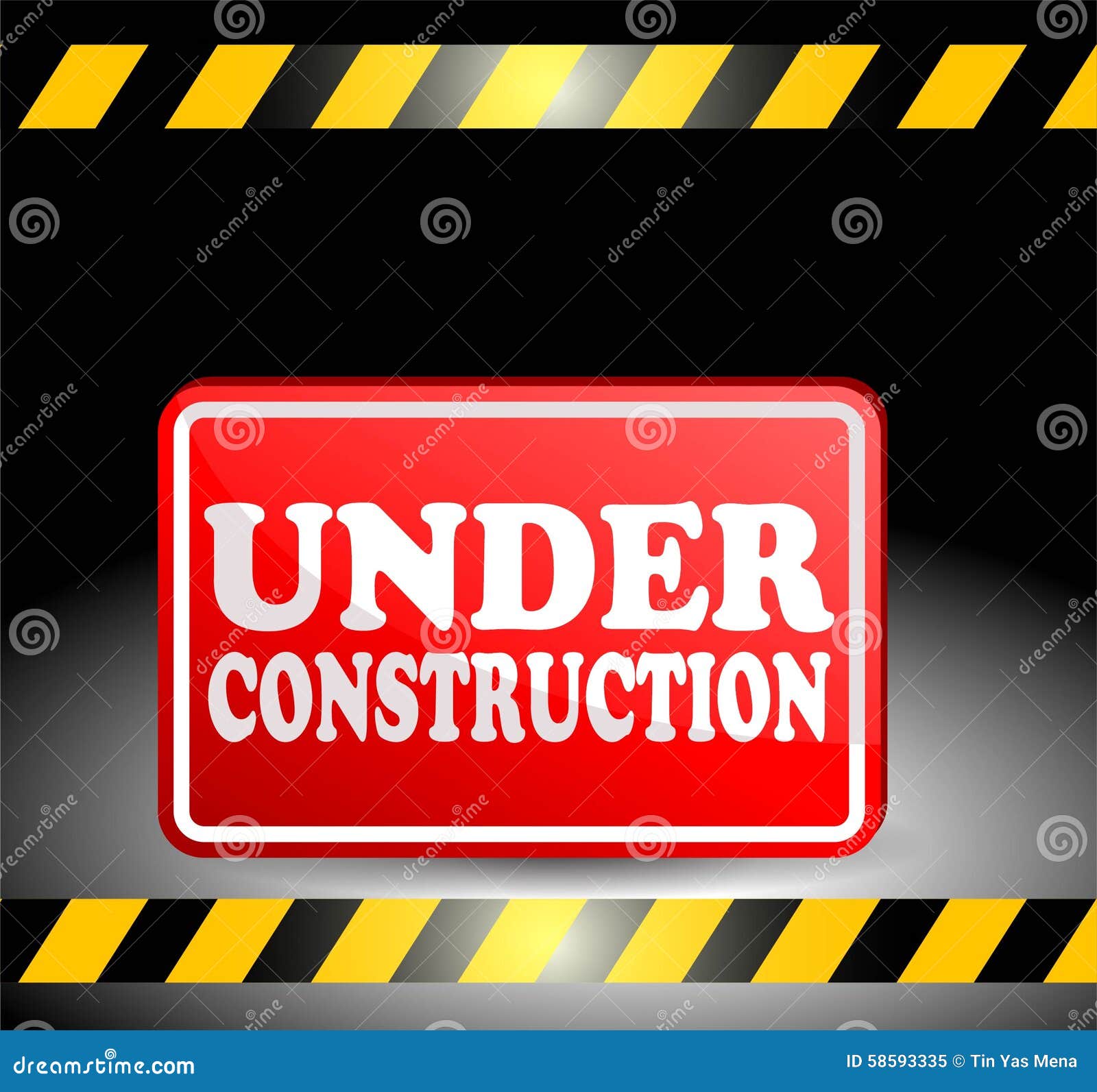 Under Construction Progress Red Plat Sign Stock Vector - Illustration ...