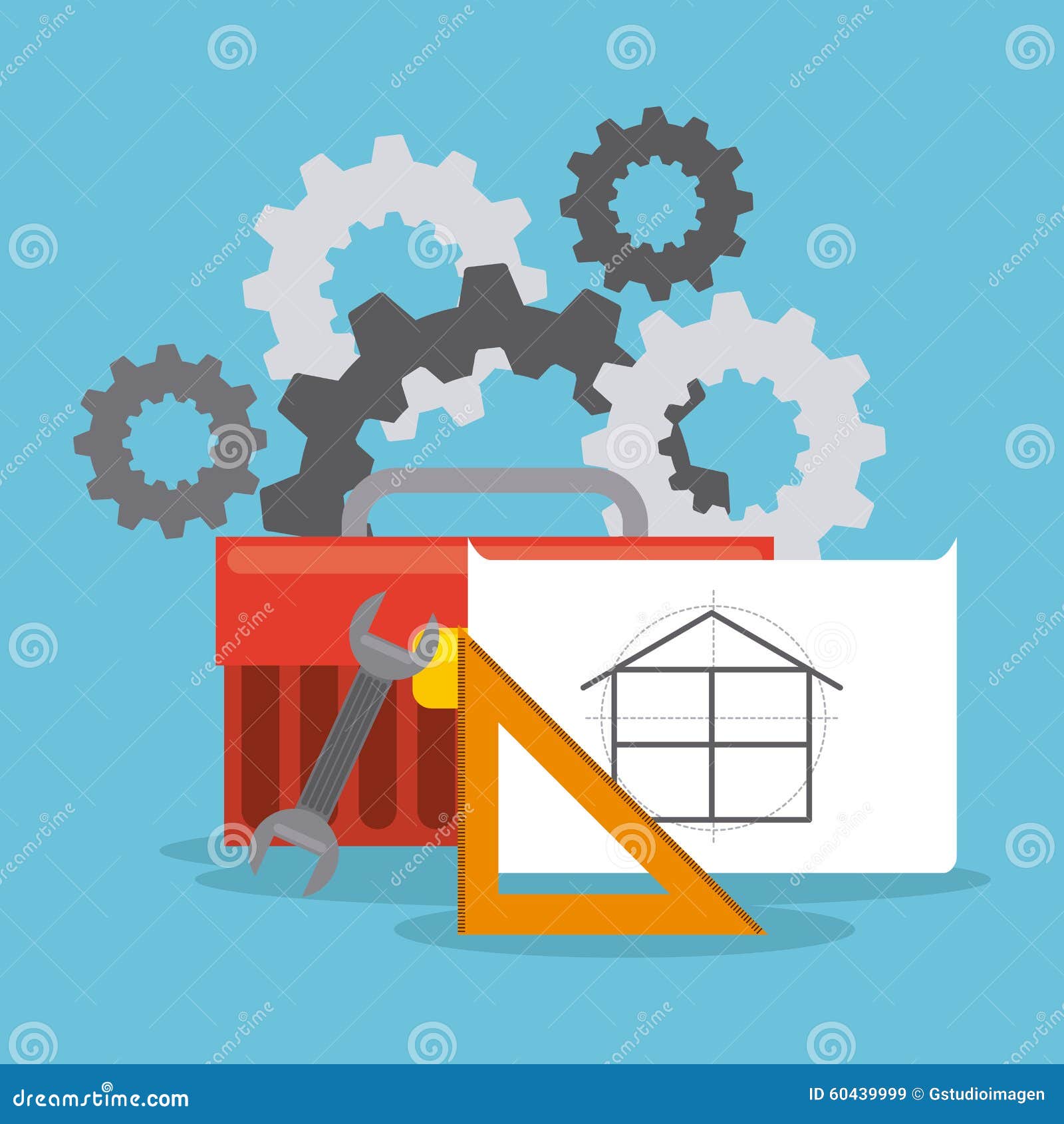 Under construction project stock vector. Illustration of vector - 60439999