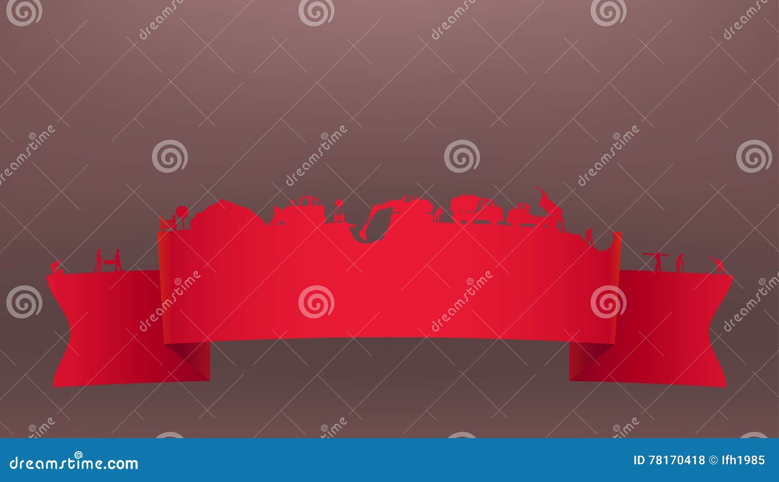 Under construction ribbon stock vector. Illustration of alert - 78170418