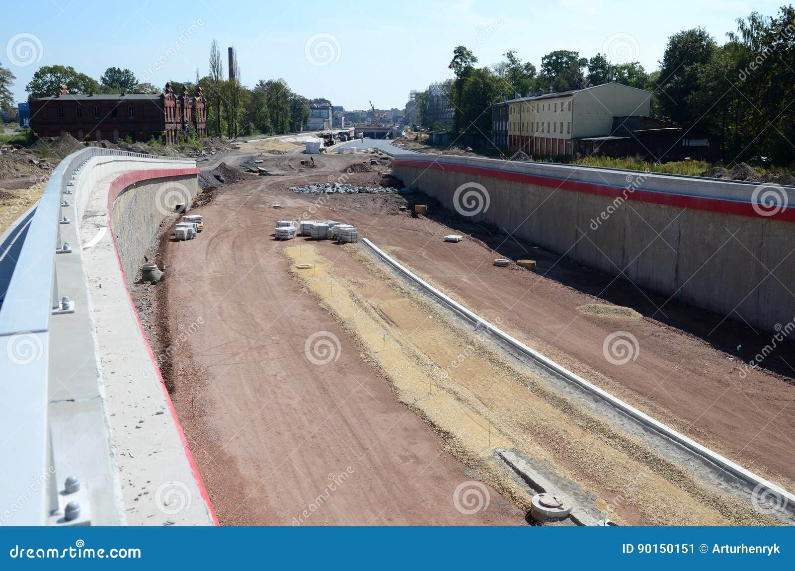 Under construction road stock image. Image of infrastructure - 90150151
