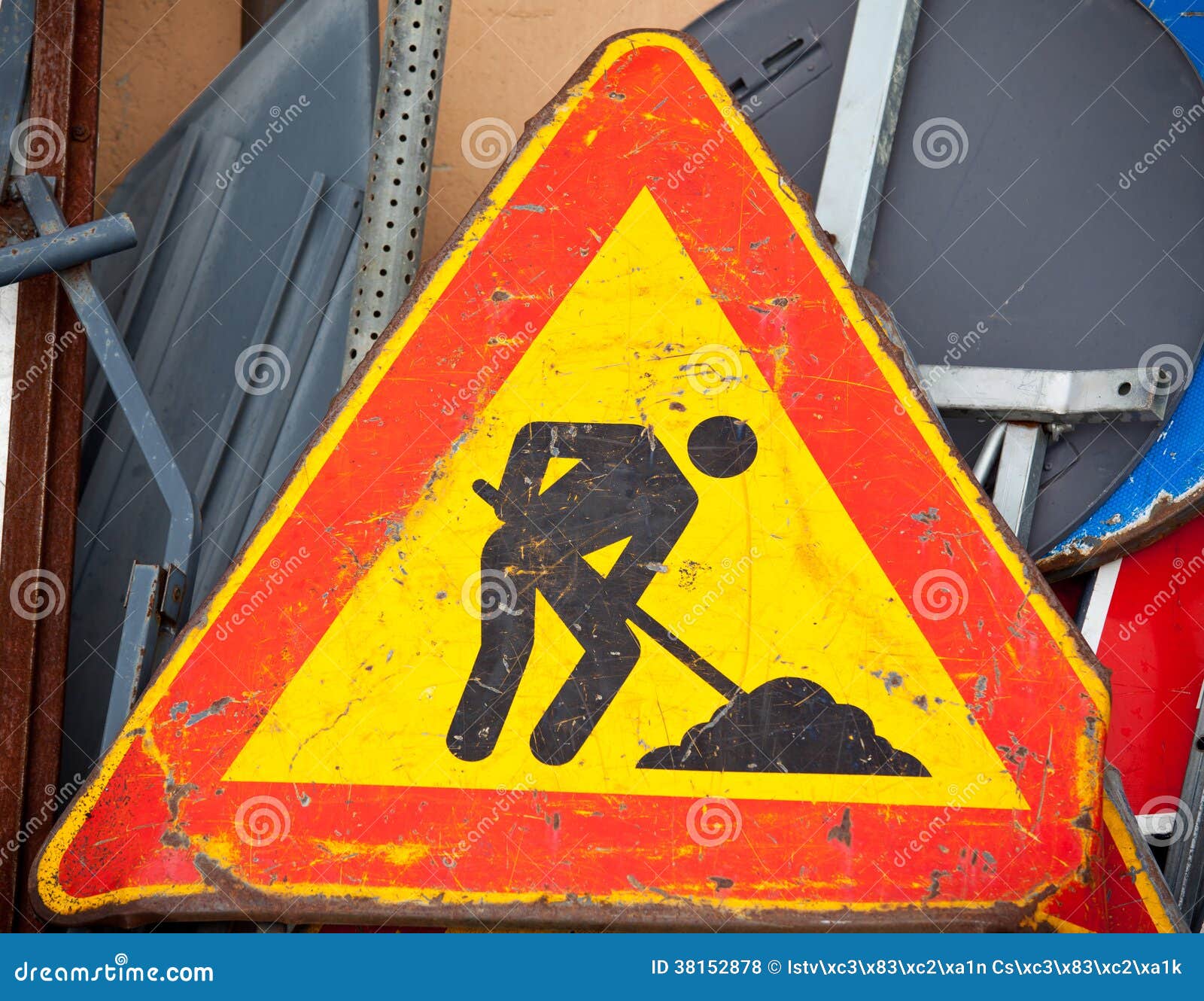 Under Construction Road Sign Stock Photo - Image of construction, alert ...