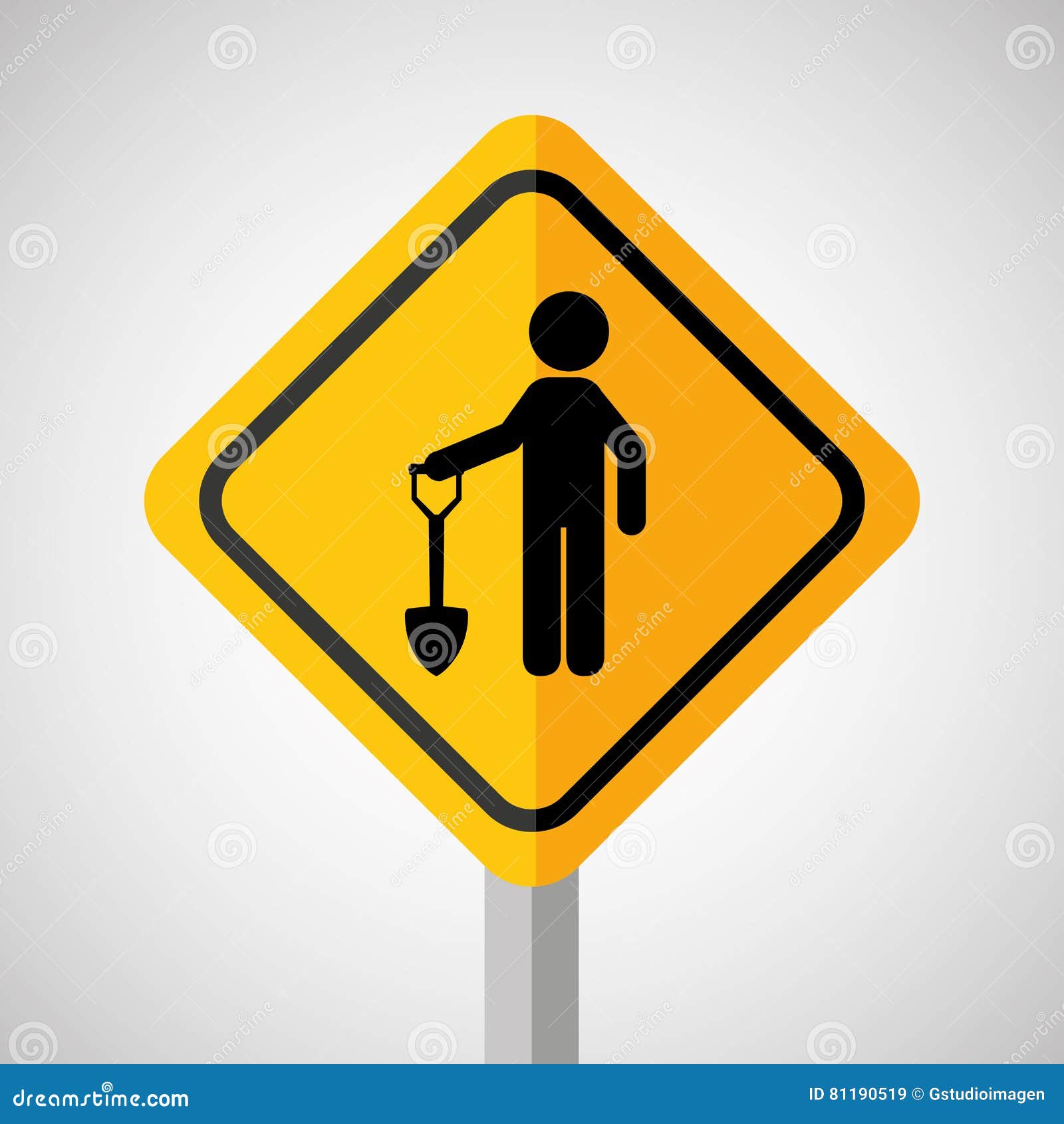 Under Construction Road Sign Man and Shovel Stock Vector - Illustration ... Under Construction Road Sign Man and Shovel Stock Vector - Illustration ...