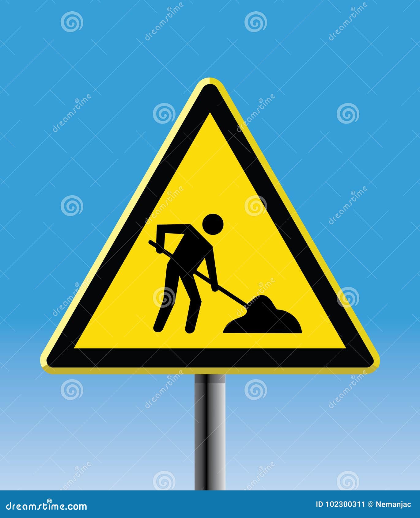 Under Construction Road Sign Triangular Stock Illustration ...