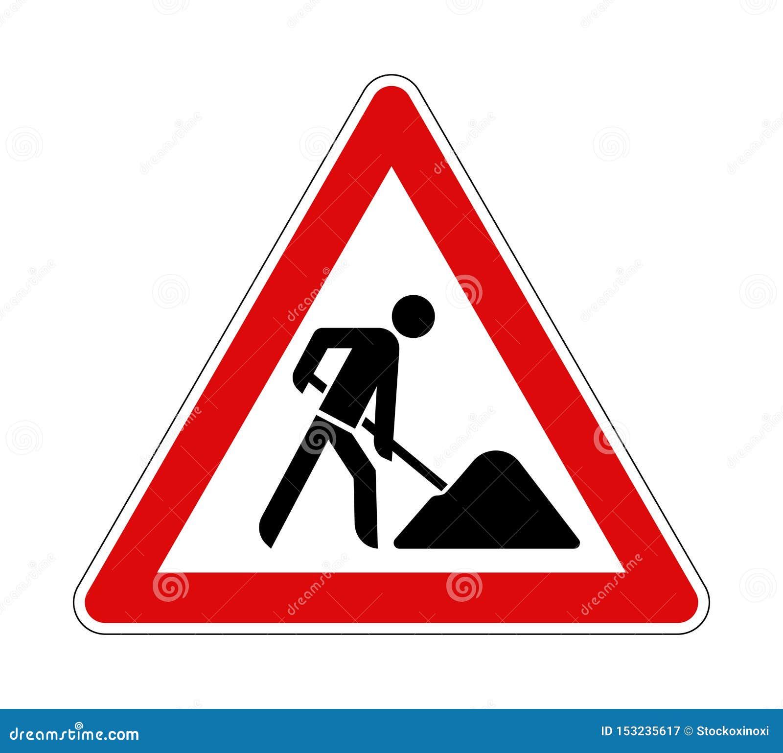 Under Construction Road Traffic Sign Stock Vector - Illustration of ...