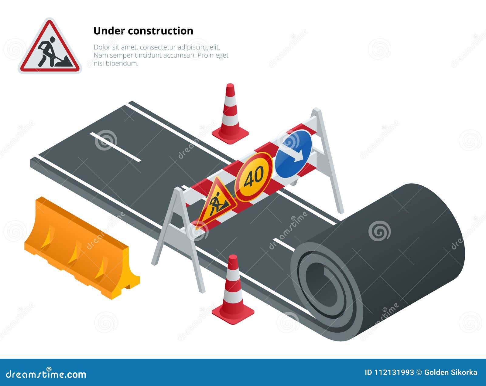 Under Construction of Road. Under Construction Sign. Maintenance and ...
