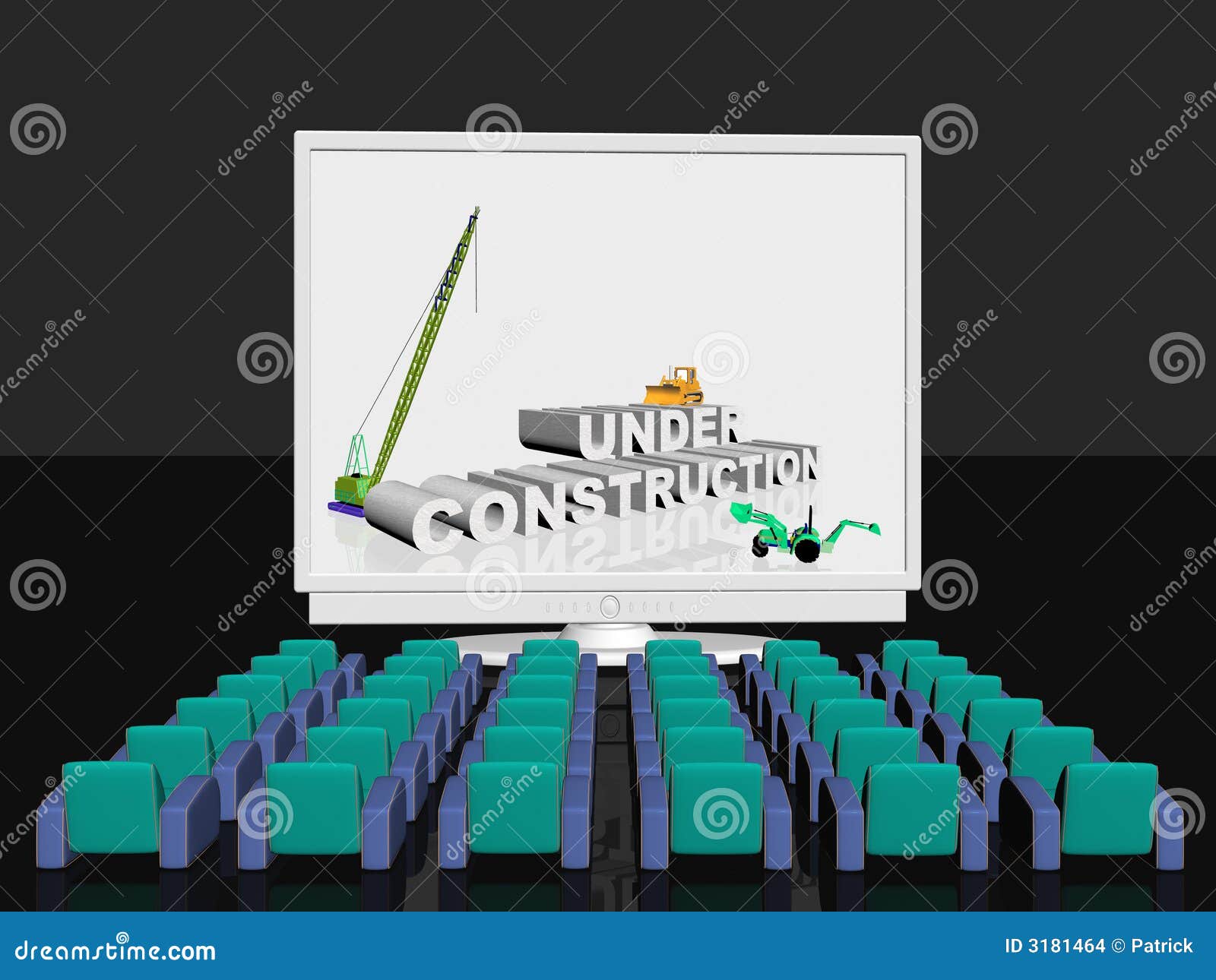 Under Construction on Screen Stock Illustration - Illustration of ...