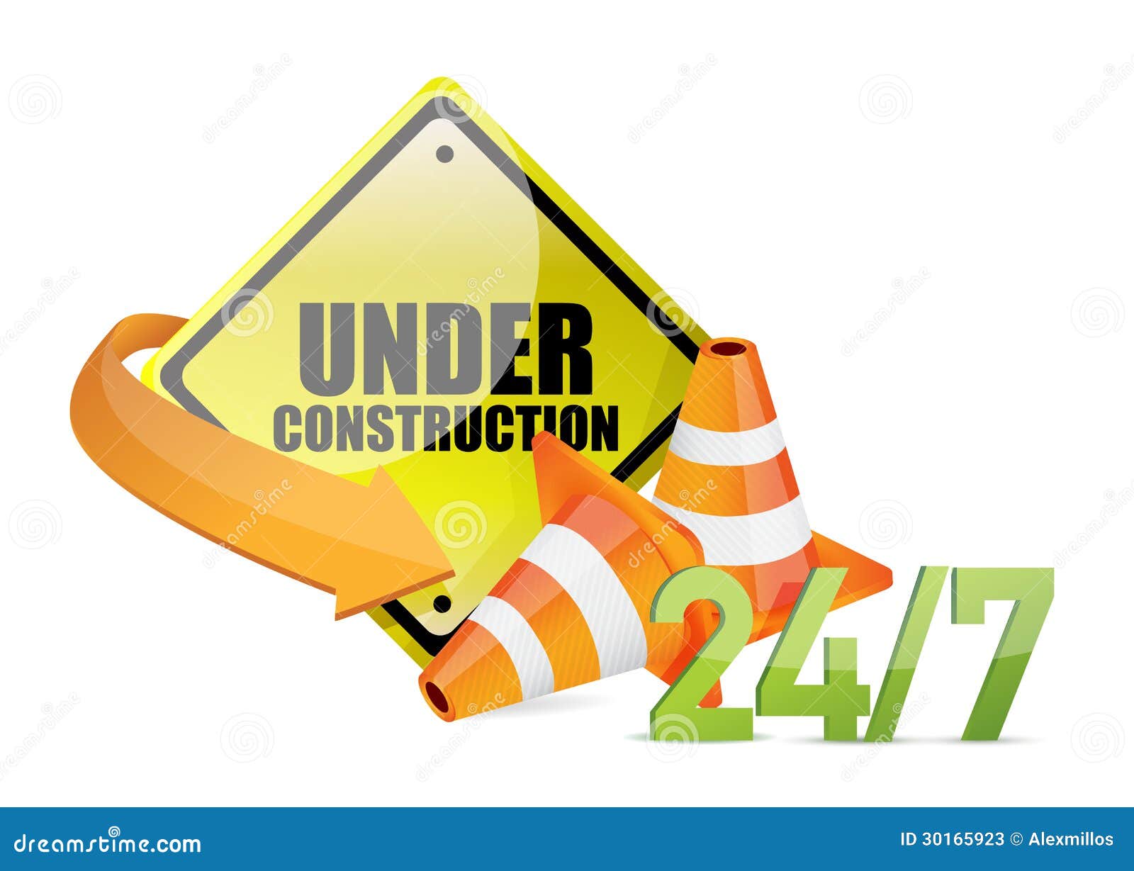 Under Construction Service Sign I Stock Illustration - Illustration of ...