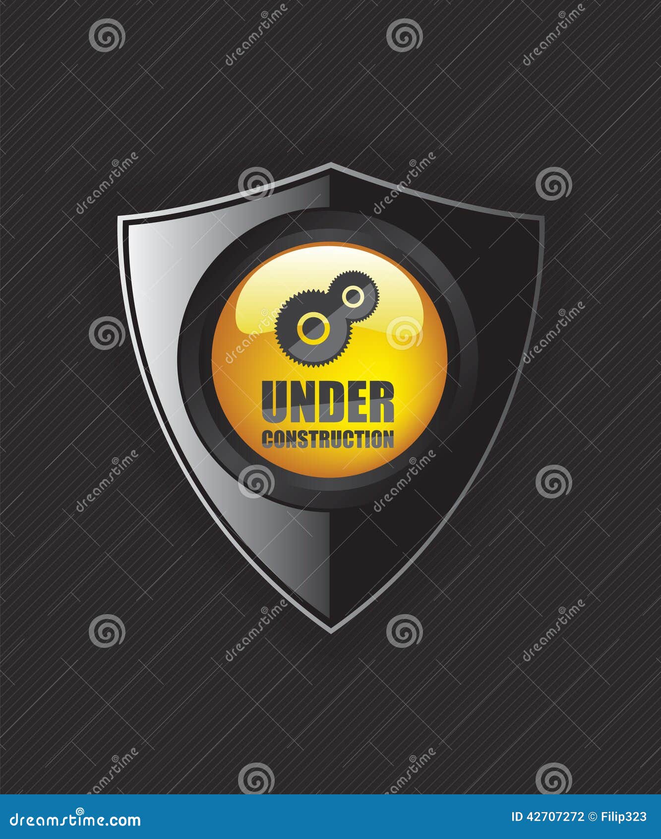 Under construction shields stock vector. Illustration of insignia ...