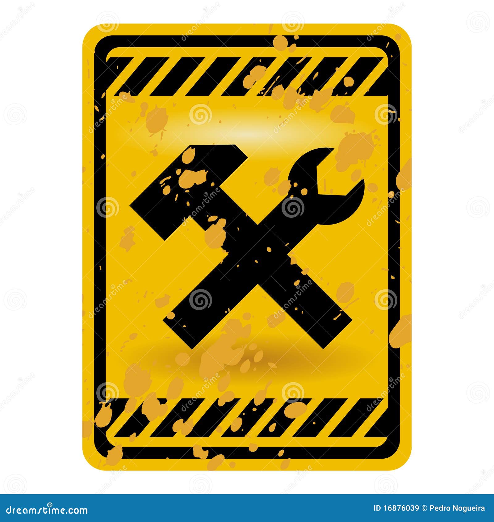 Under construction sign stock vector. Illustration of danger - 16876039