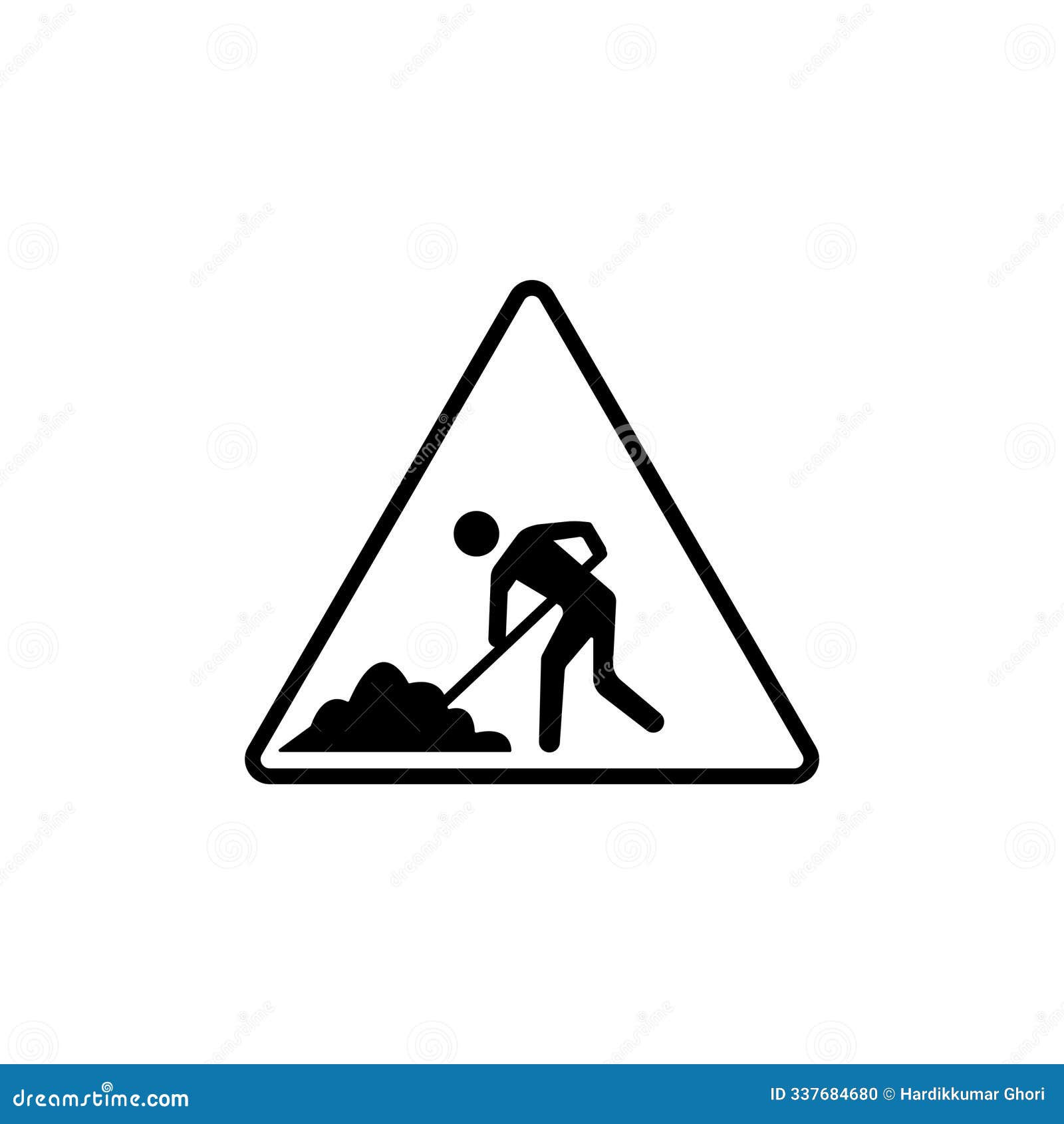 Under Construction Sign Icon Set. Notification of Ongoing Work with ...