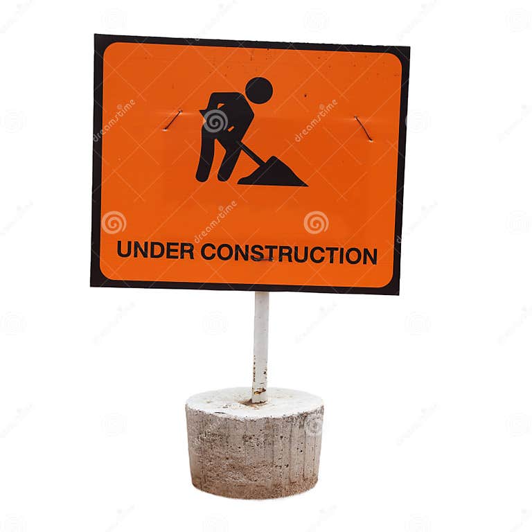 Under construction sign stock photo. Image of repair - 55359908