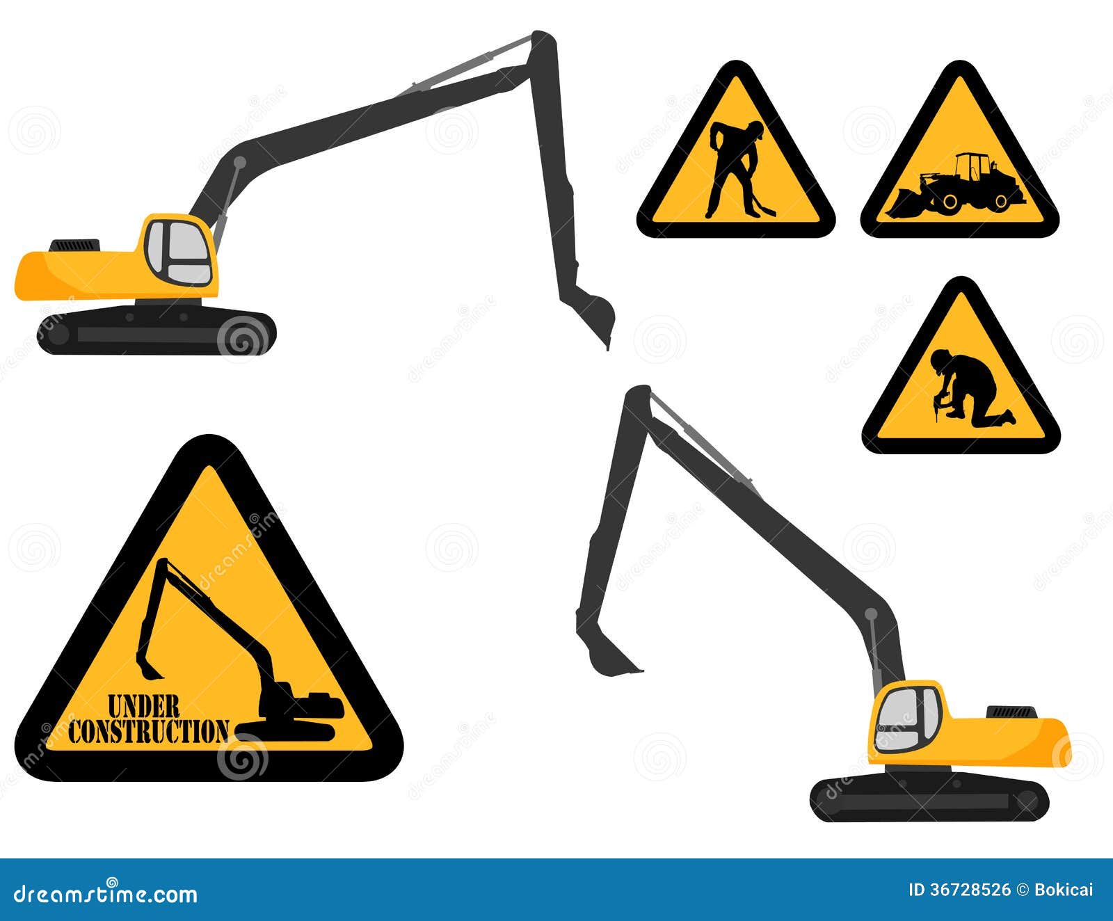 Under construction signs stock vector. Illustration of cement - 36728526